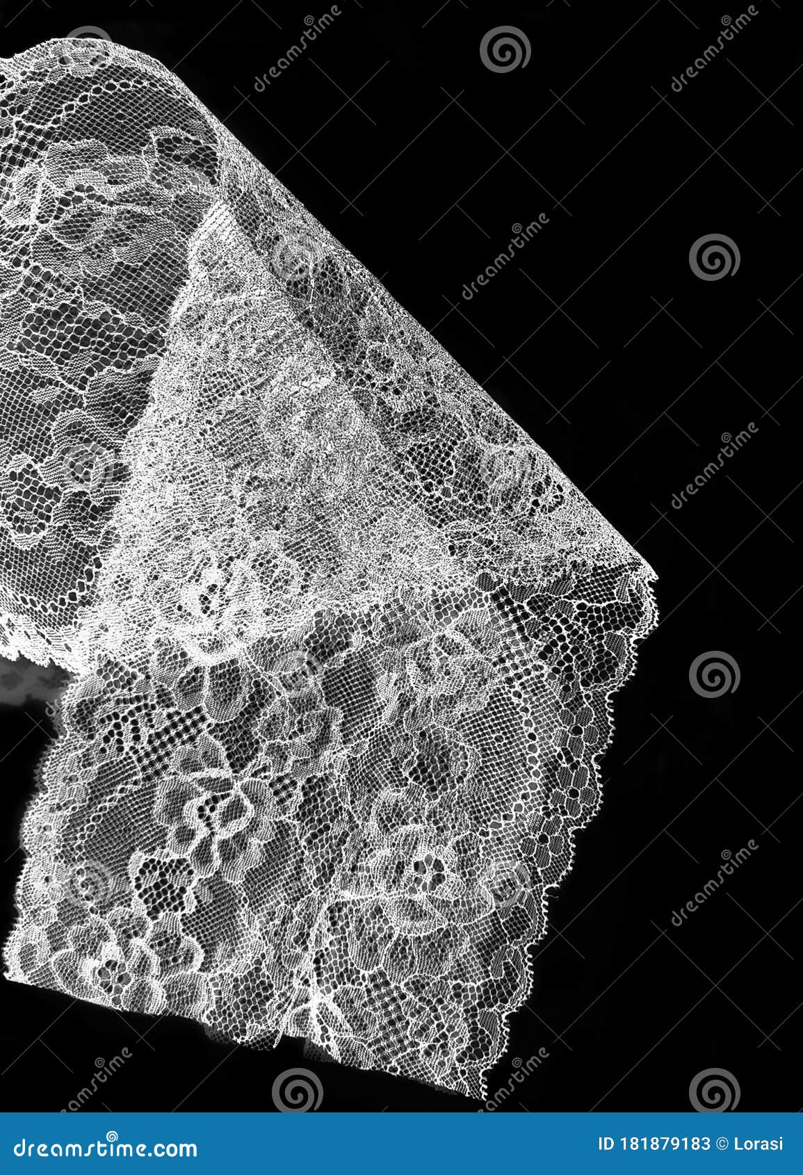 Renda Branca Sobre Fundo Preto Imagem de Stock - Imagem de costura ...