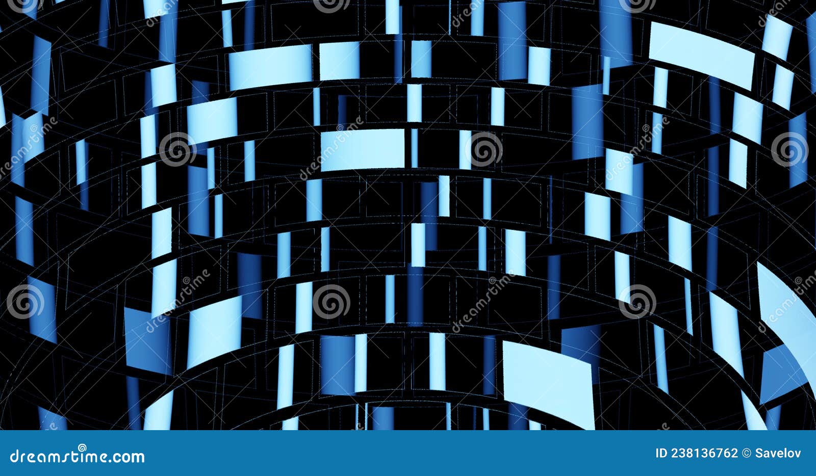 Render with Abstract Tech Background with Blue Line Rectangles Stock ...