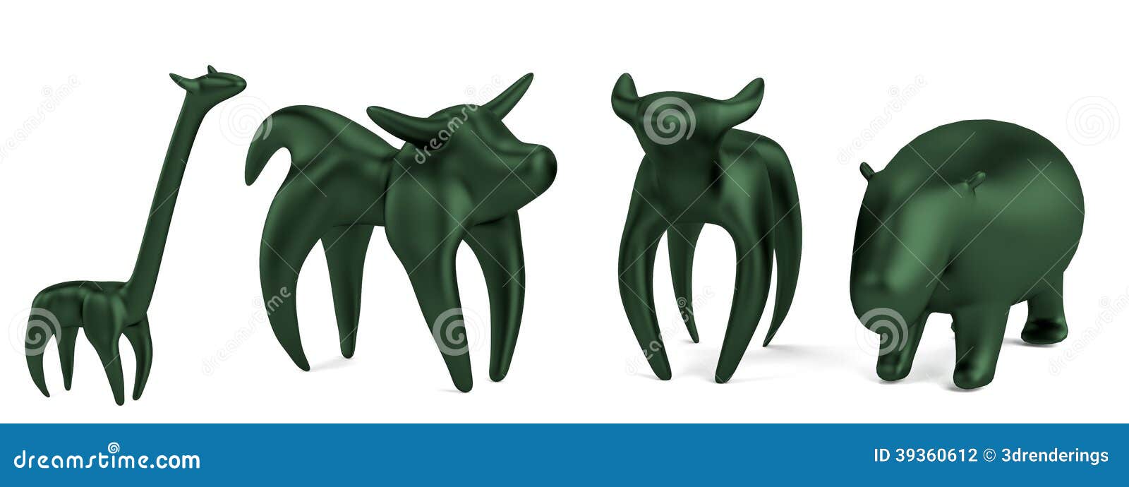 Render of animal statues stock illustration. Illustration of giraffe ...
