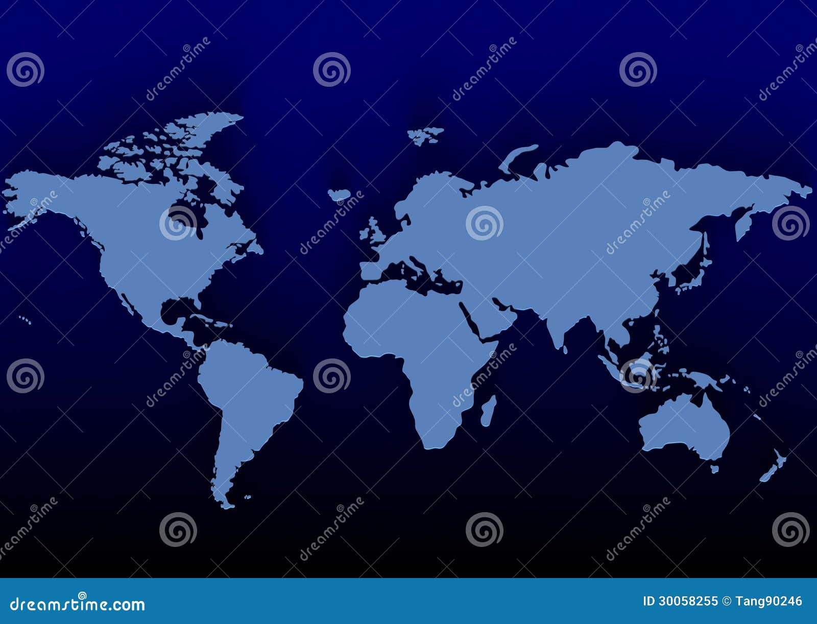 Blue world map stock illustration. Illustration of light - 30058255