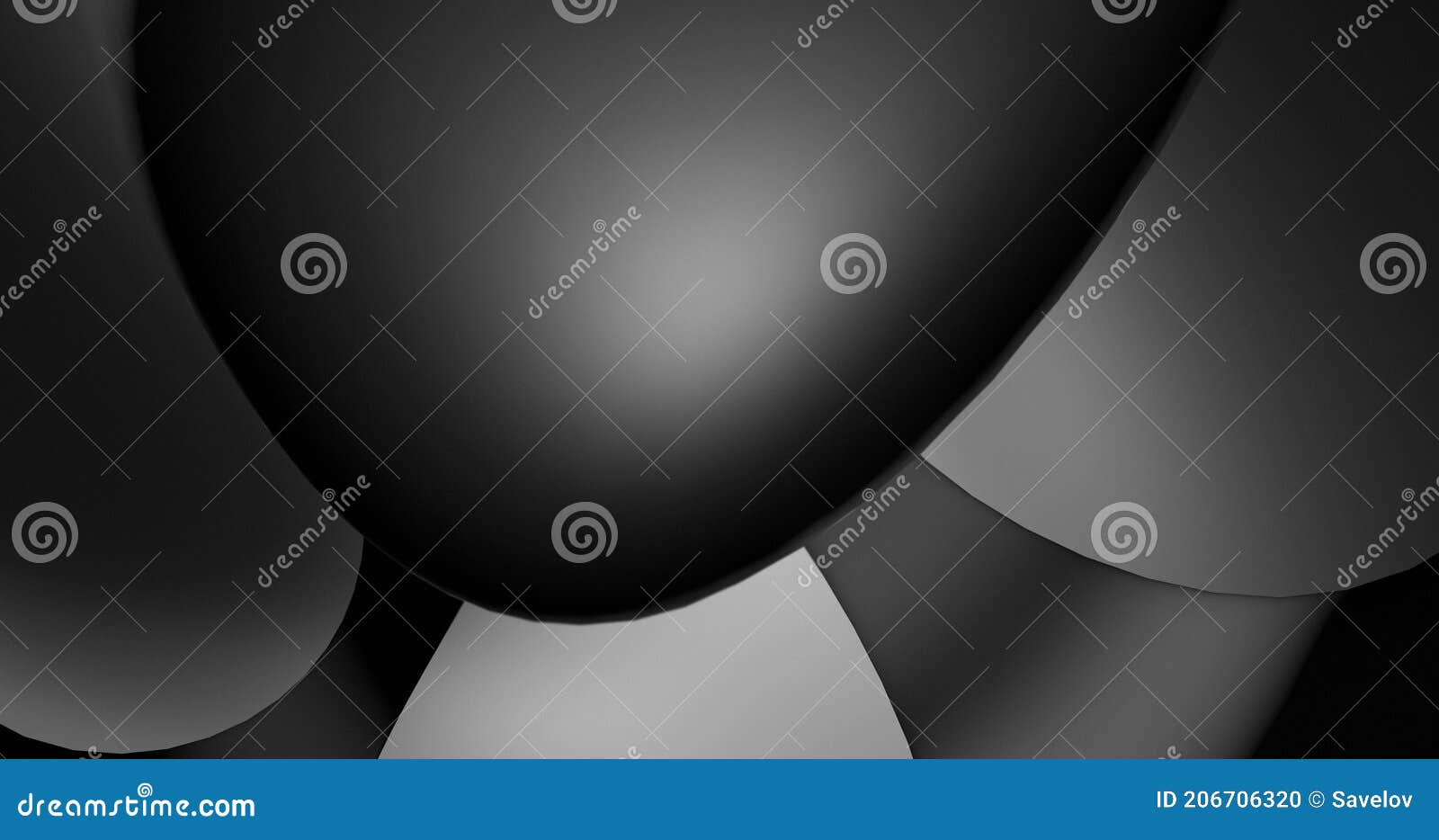 Render with Black and White Background from Rounded Surfaces Stock ...