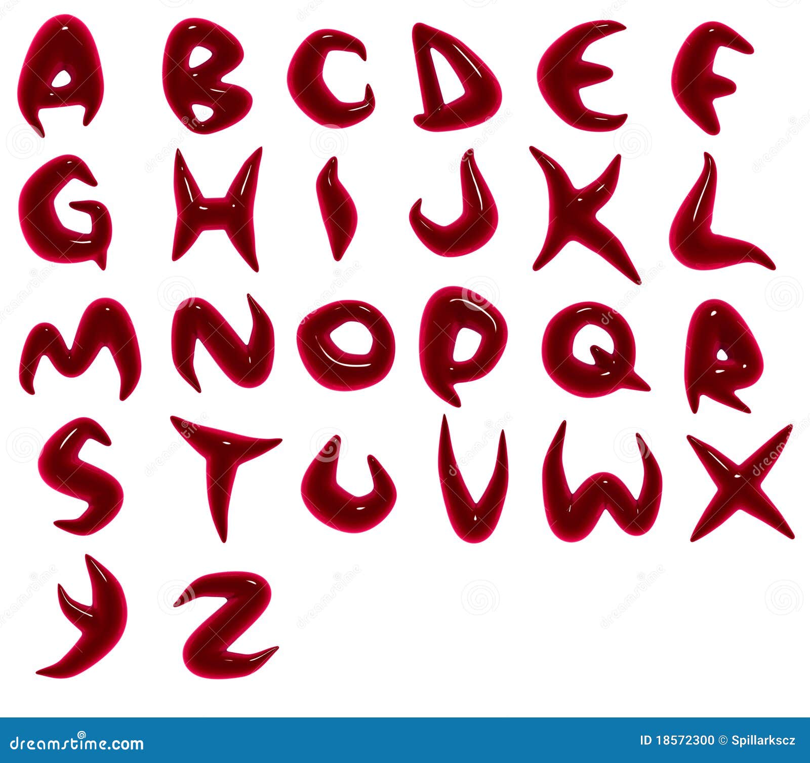 Render of Blood Red Alphabet Fonts Stock Illustration - Illustration of ...