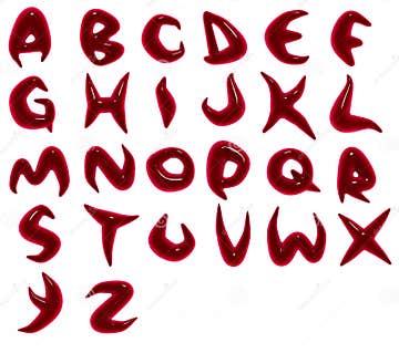 Render of Blood Red Alphabet Fonts Stock Illustration - Illustration of ...