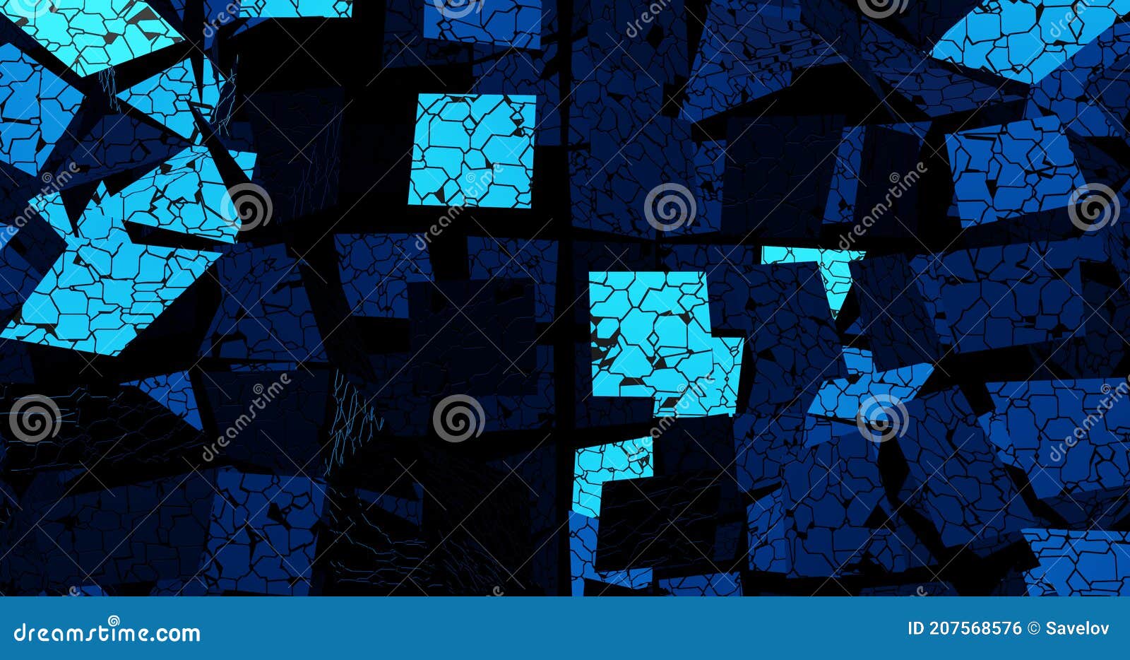 Render with Blue Abstract Cyber Tiles Stock Illustration - Illustration ...