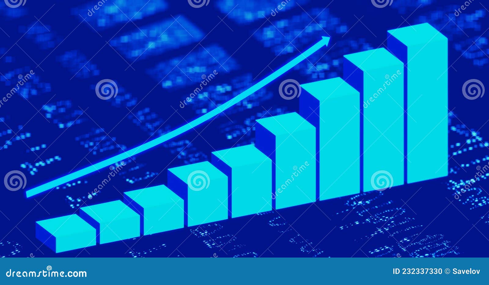 Render With Blue Ascending Graph Stock Photography | CartoonDealer.com ...