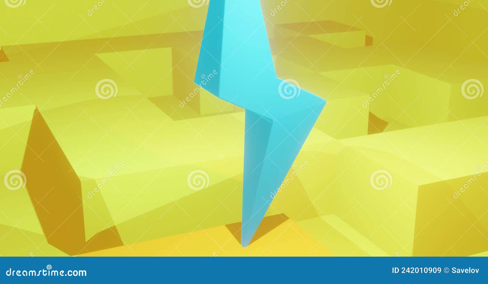 Render with Blue Cartoon Lightning on White Background Stock Video ...