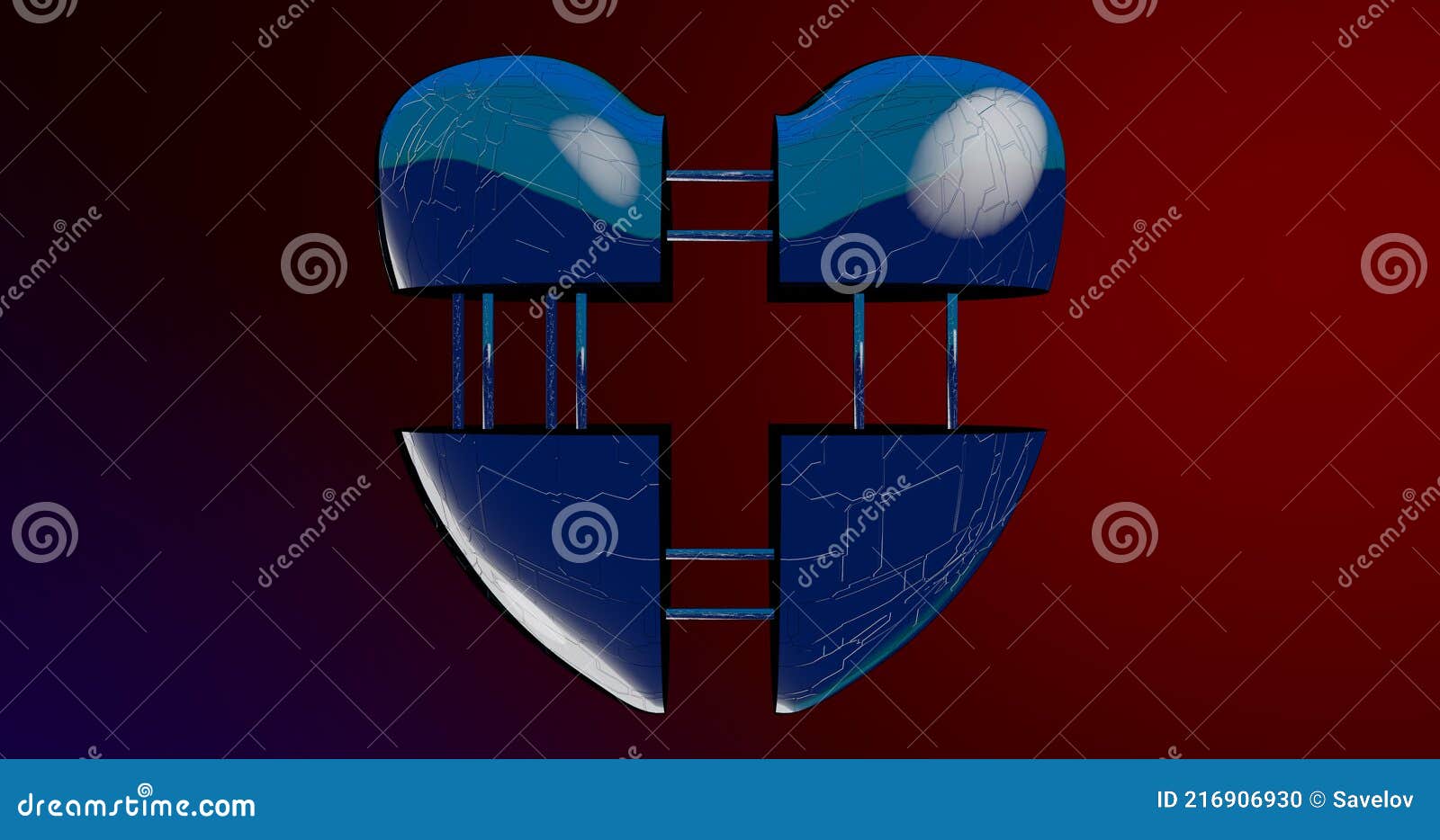 Cyber Heart Symbol Lower Thirds Background Royalty-Free Illustration ...