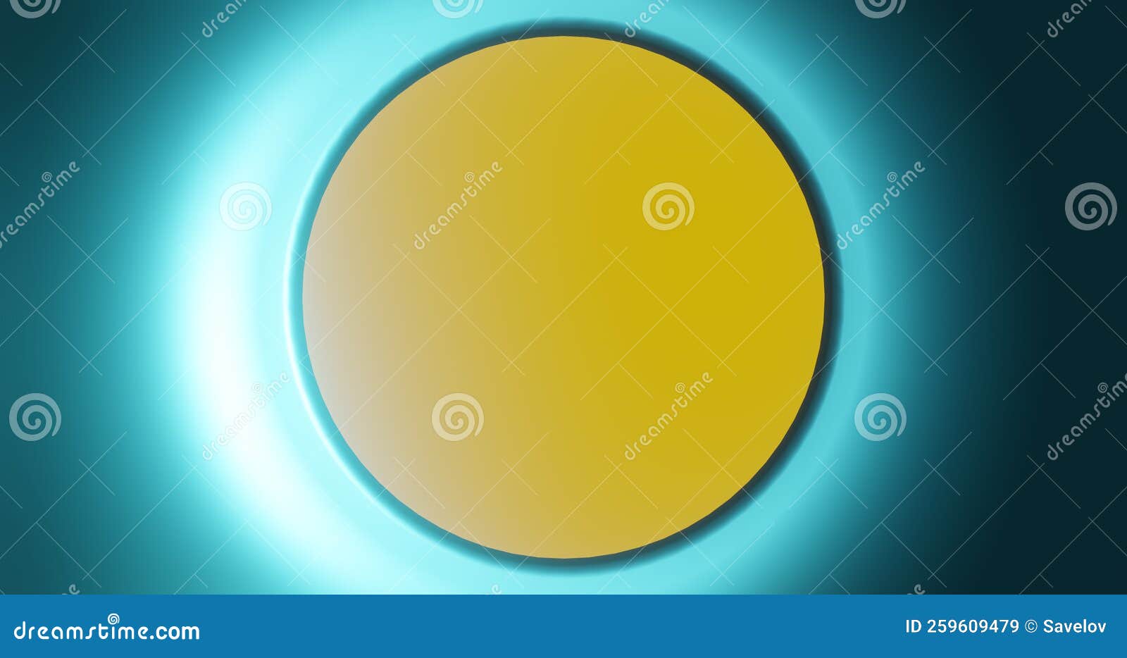 Render with a Blue Glare Surface and a Yellow Circle Stock Illustration ...