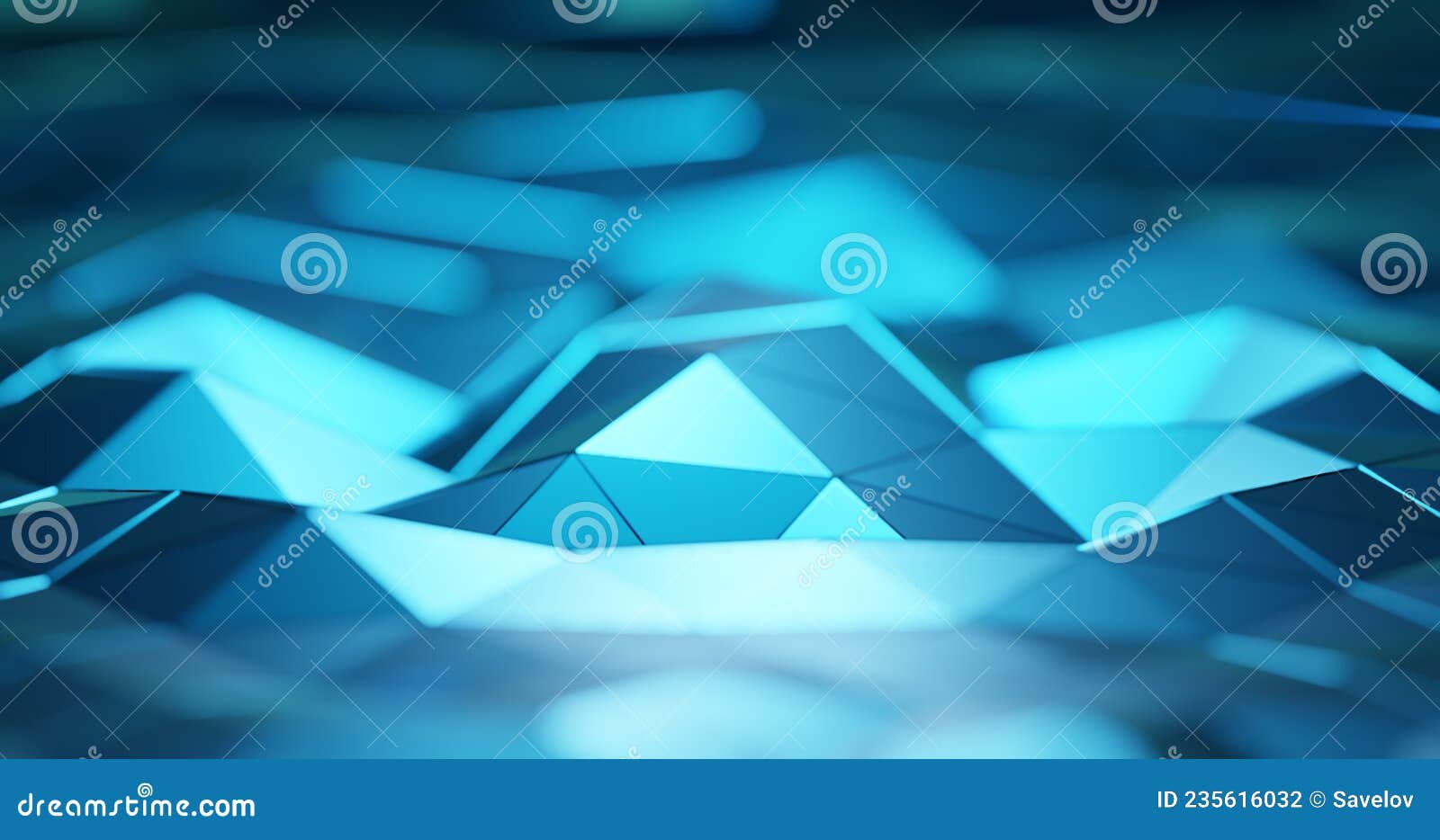 Render with Blue Metallic Triangles Background, Soft Focus Stock ...