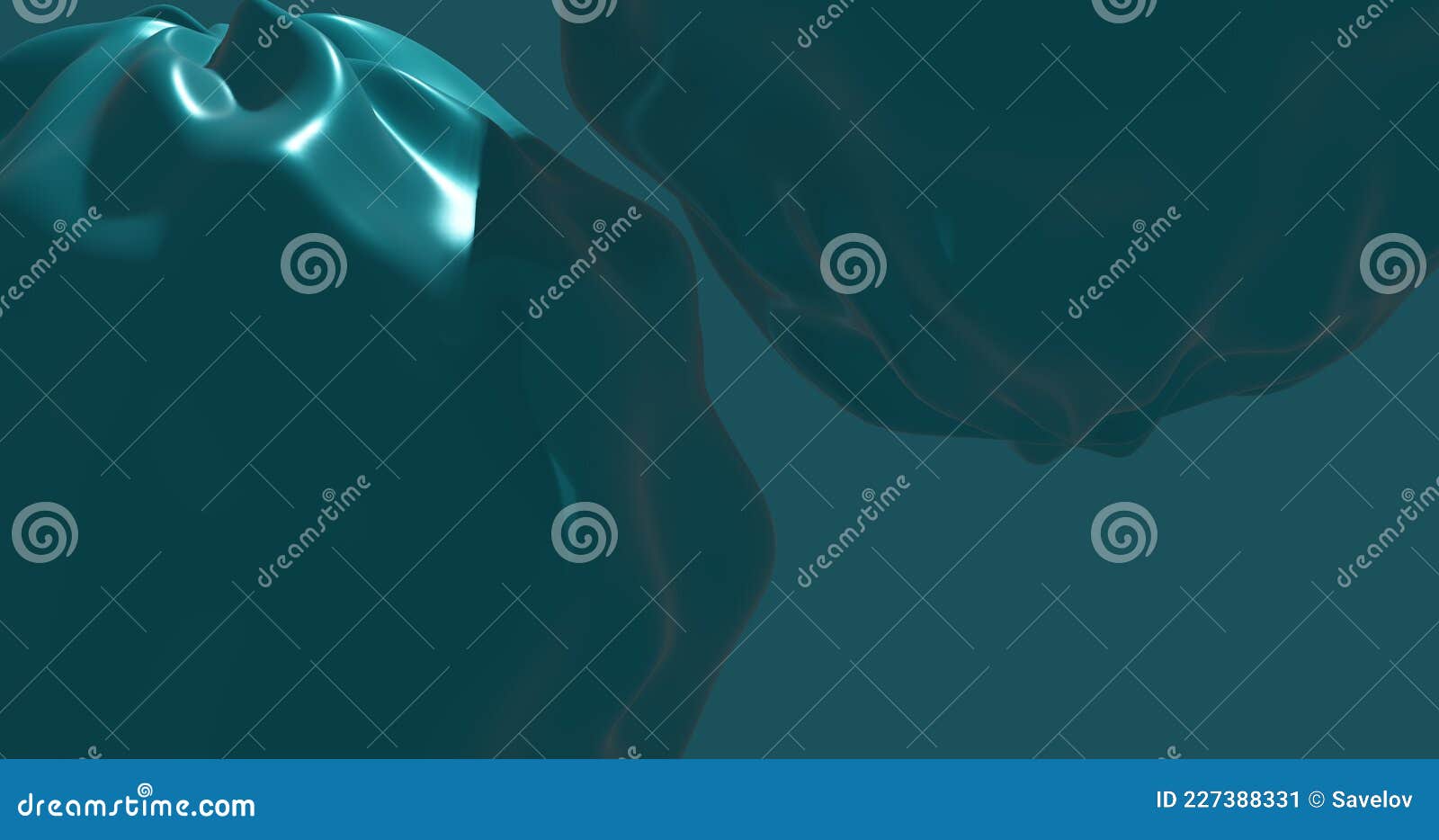 Render with Blue Vibrating Spheres with Folds Stock Illustration ...