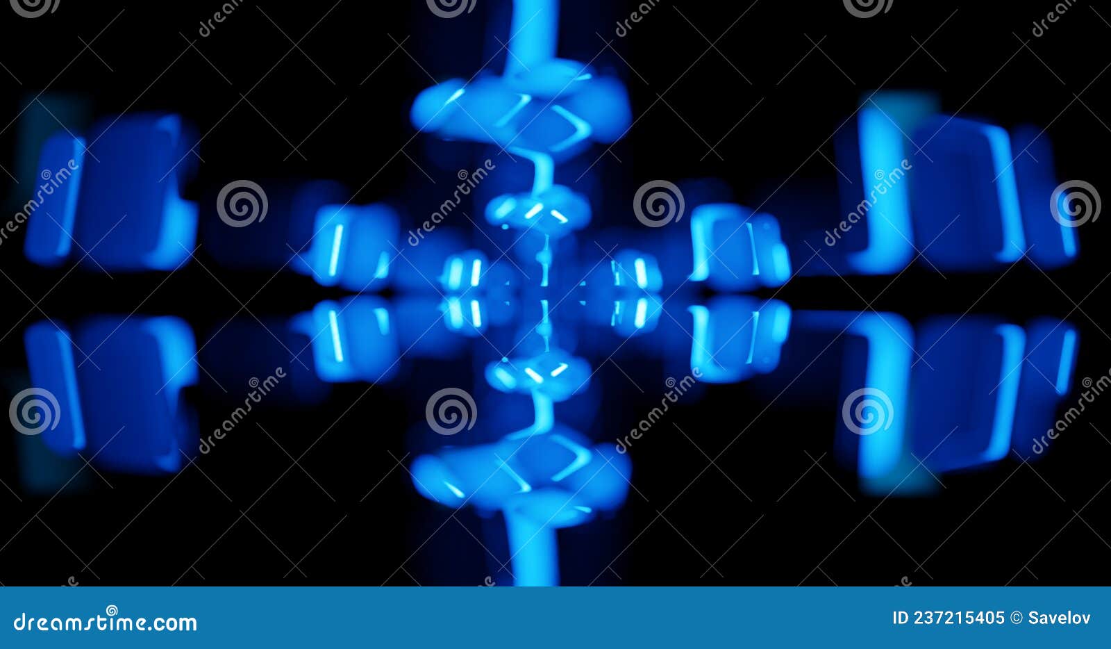 Render with Blurred Blue Rectangles Stock Illustration - Illustration ...