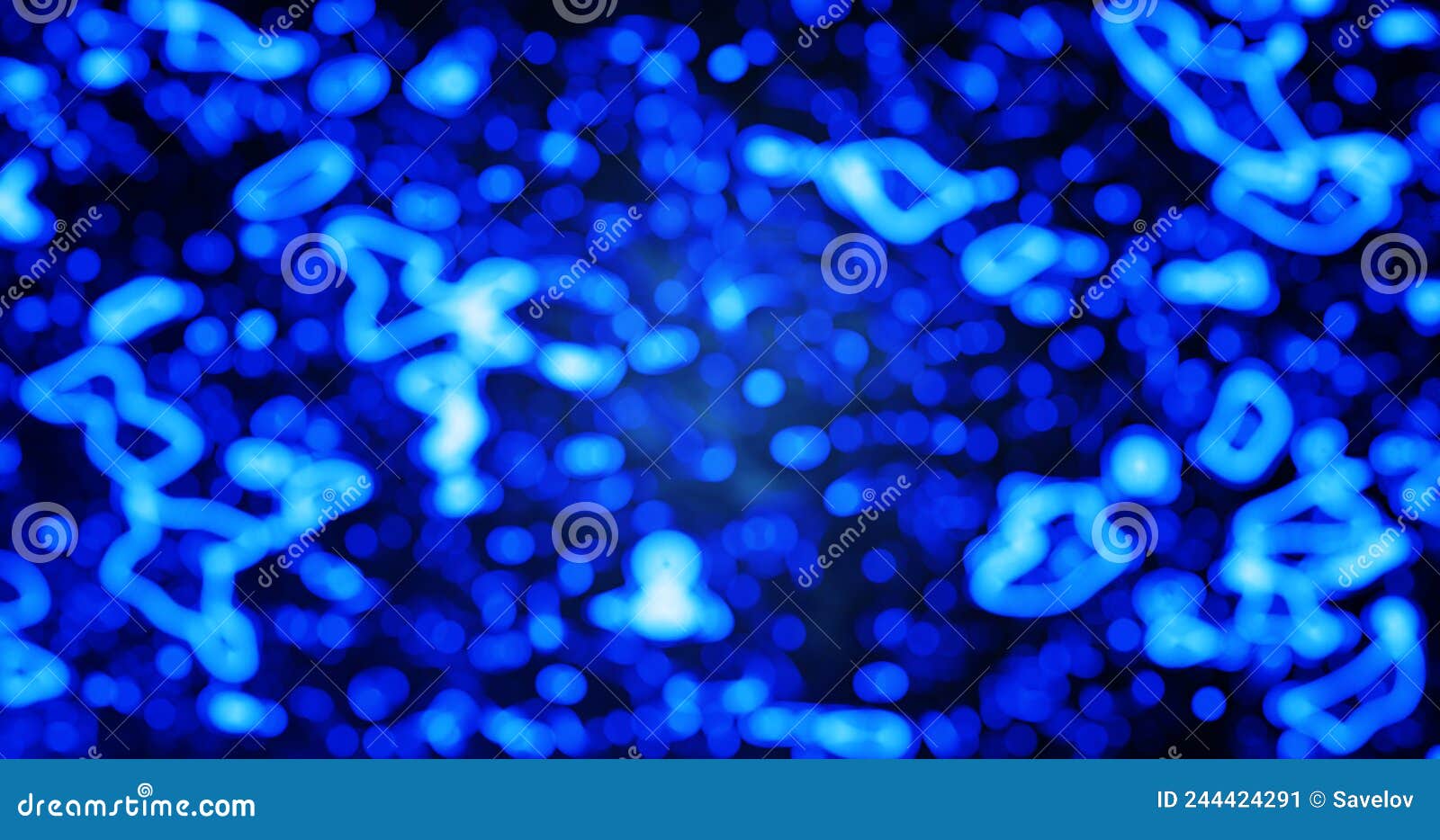 Render with Bright Blue Round Bokeh and Stripes Stock Illustration ...