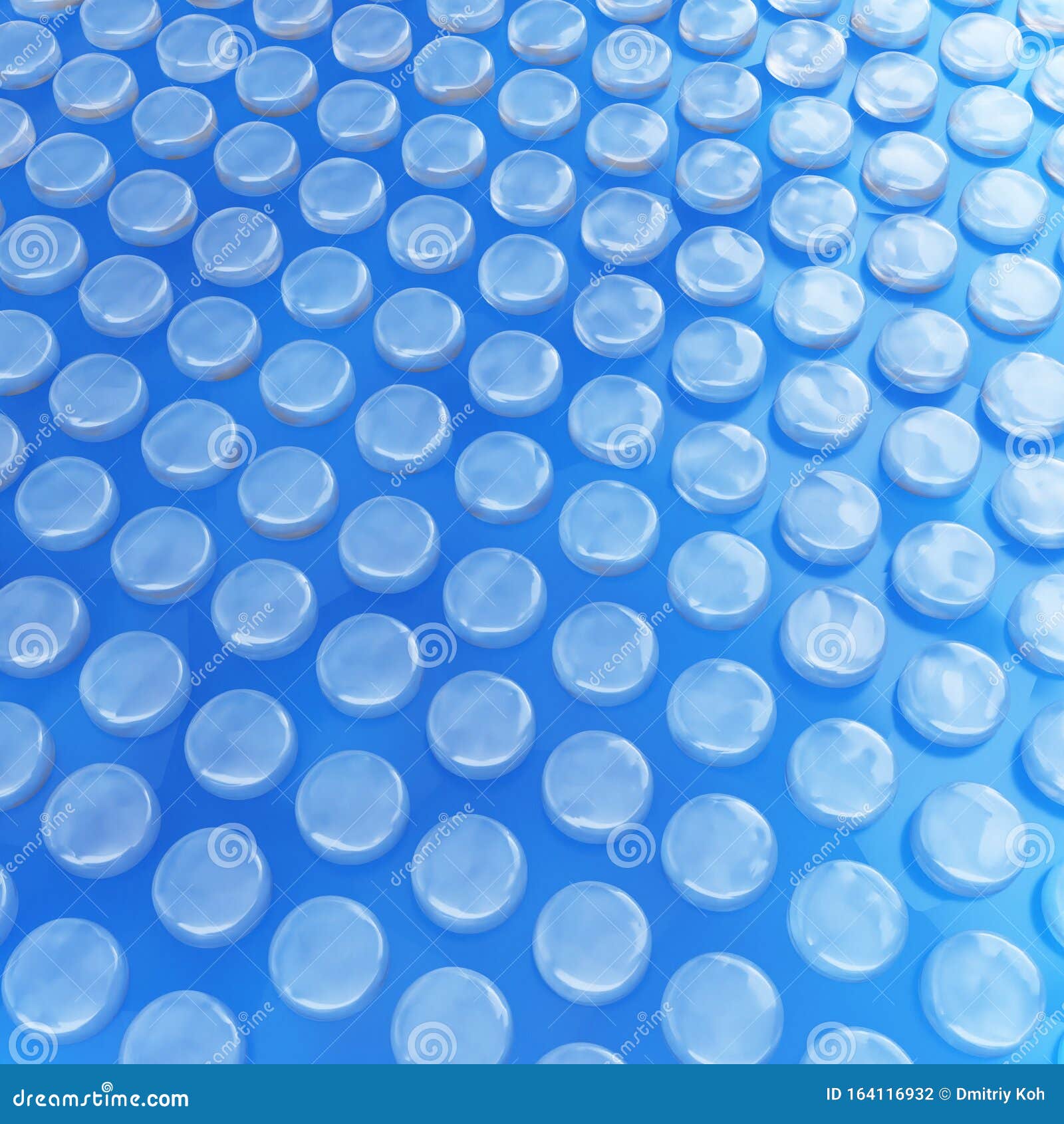 Render of Bubble Plastic on a Blue Background Stock Photo - Image of ...