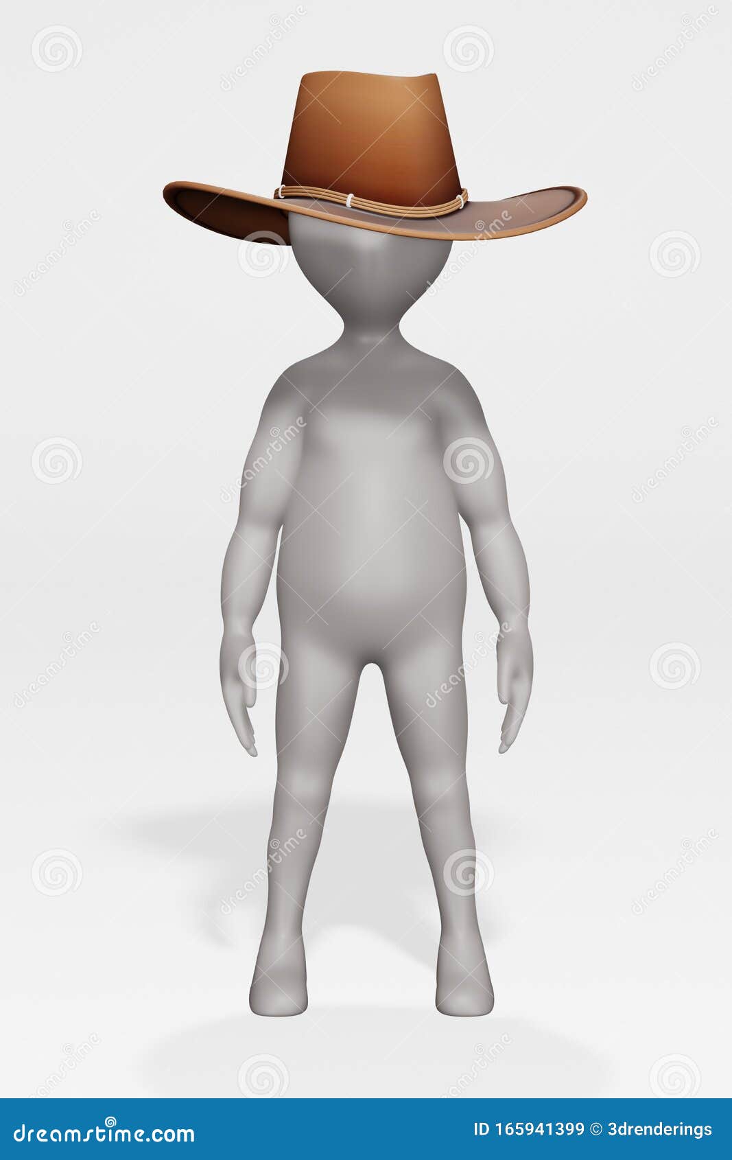 Render of Cartoon Character with Hat Stock Illustration - Illustration ...