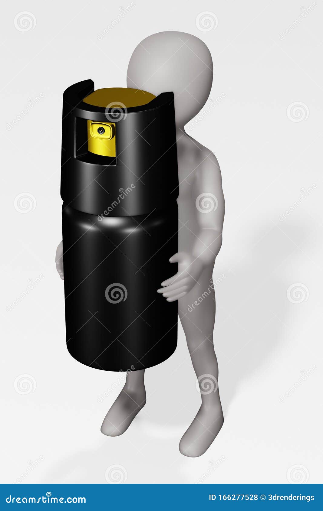 Render of Cartoon Character with Pepper Spray Stock Illustration ...
