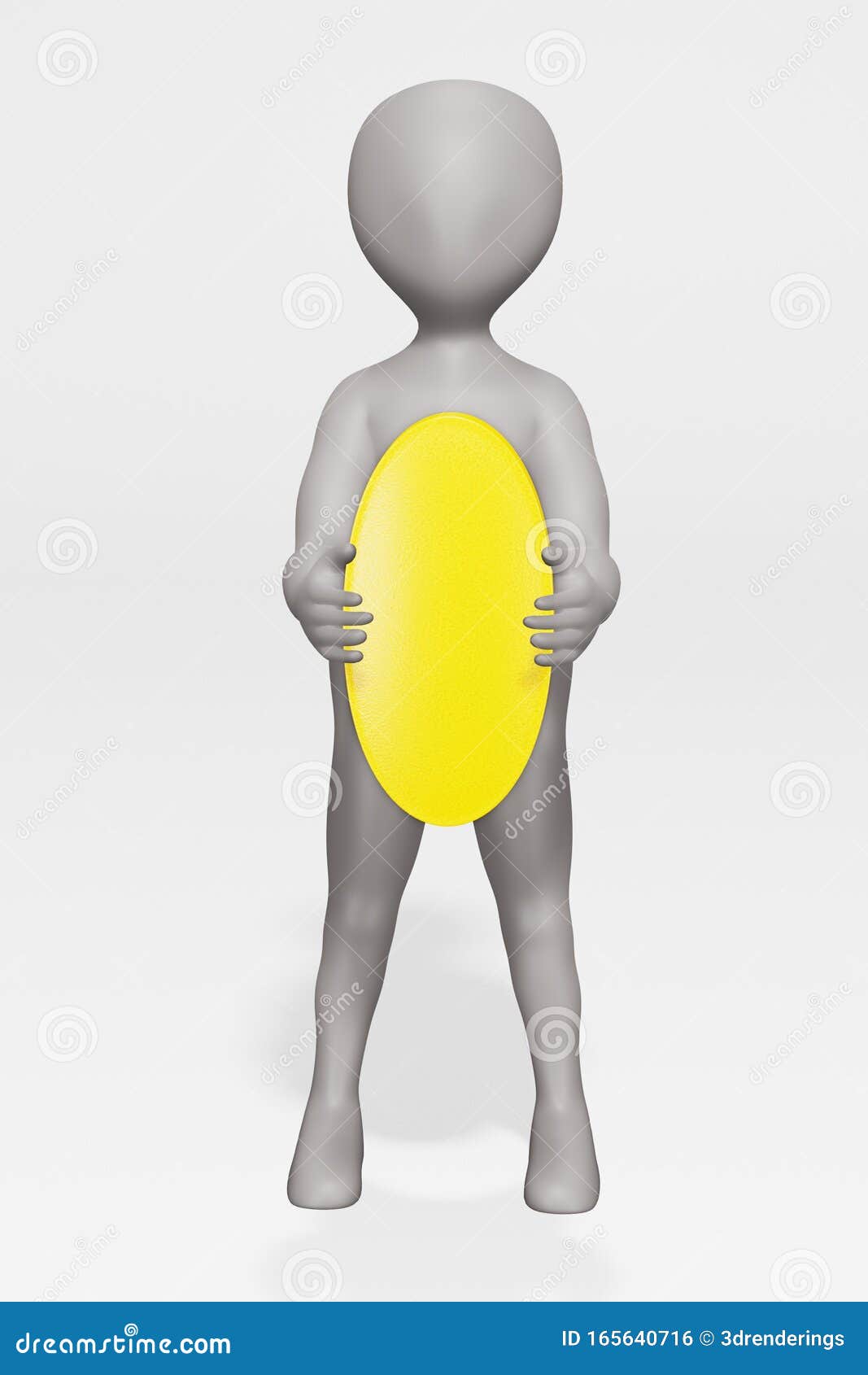 Render of Cartoon Character with Pill Stock Illustration - Illustration ...