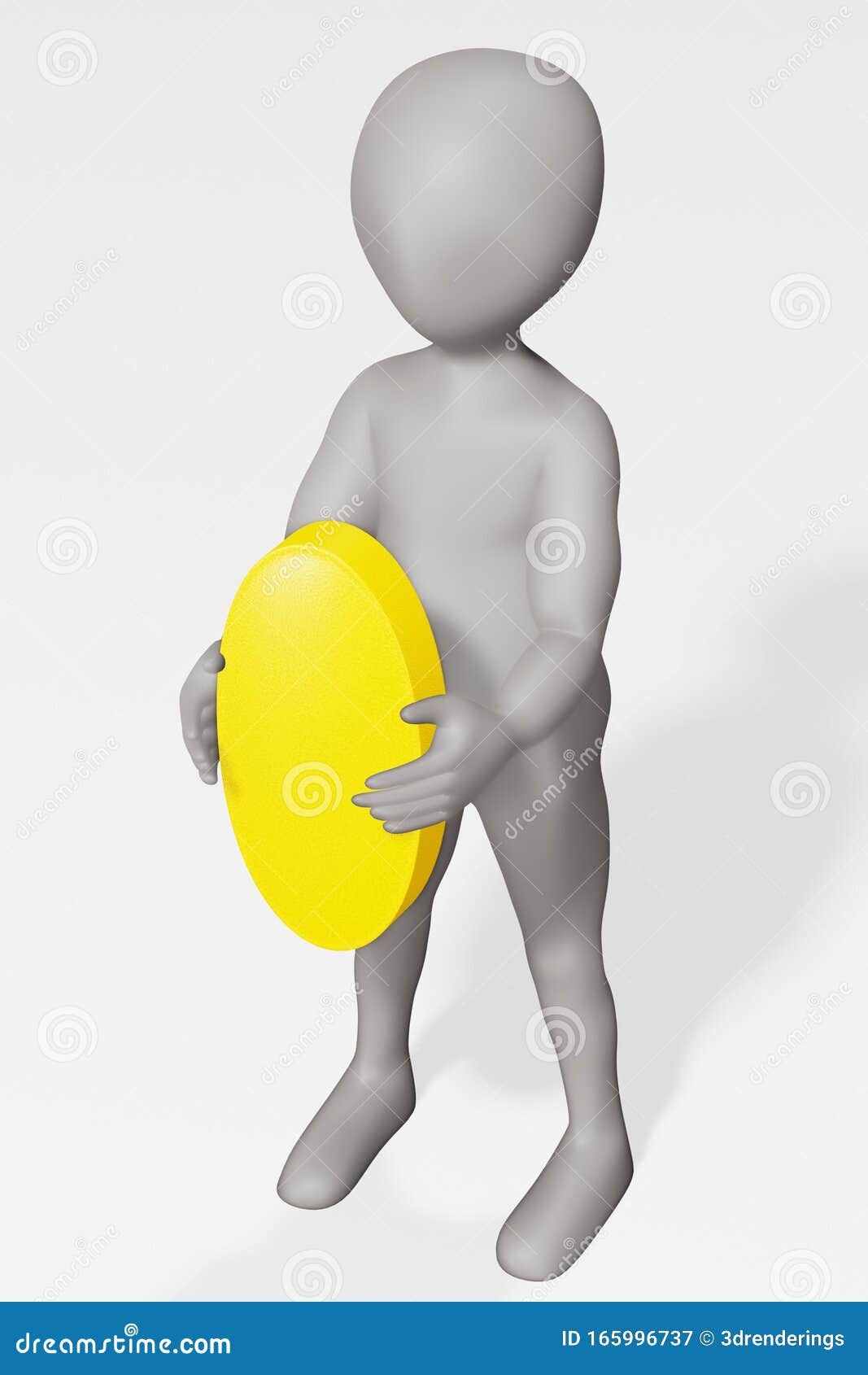 Render of Cartoon Character with Pill Stock Illustration - Illustration ...