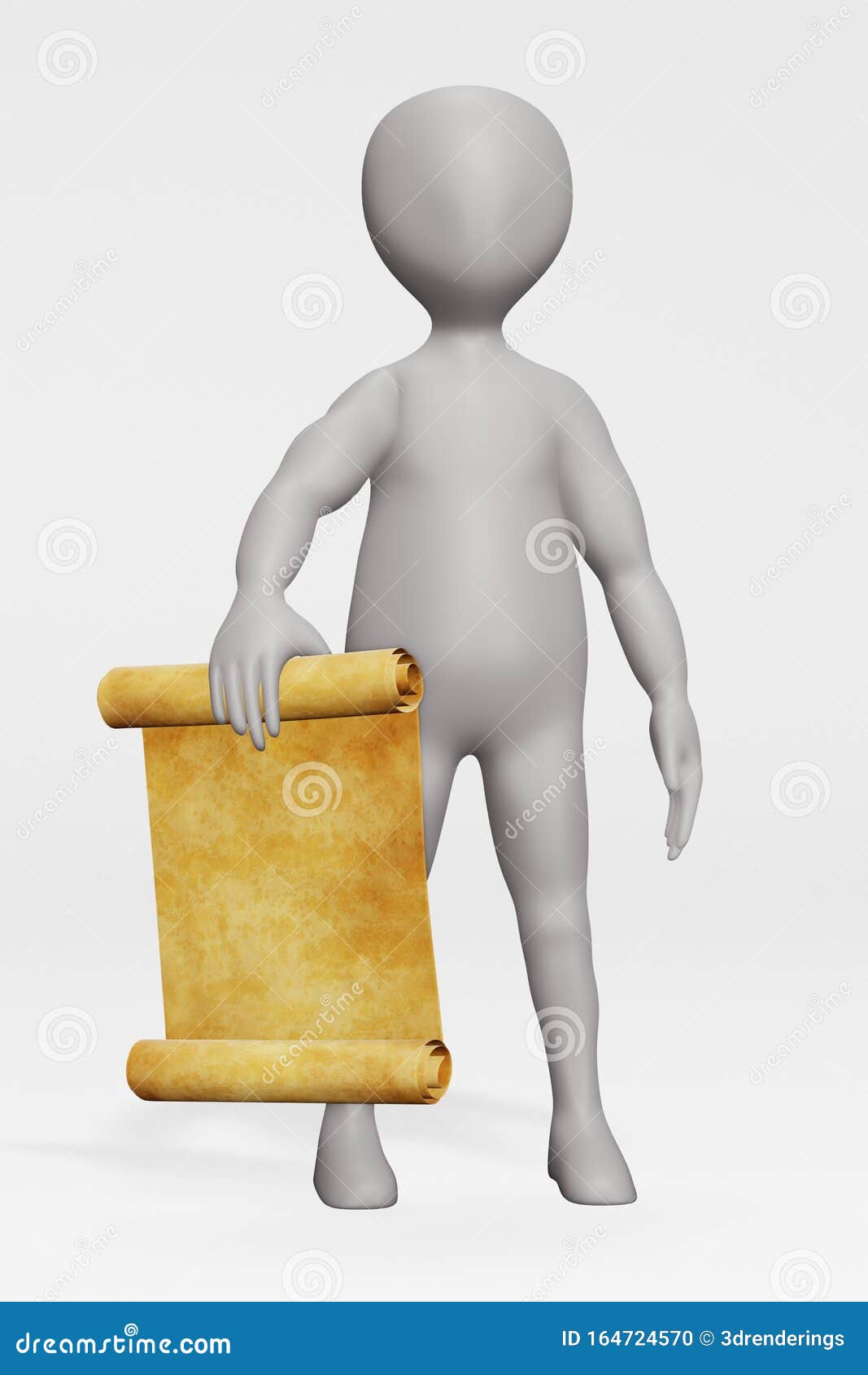 Cartoon Character with Scrolls Stock Illustration - Illustration of ...