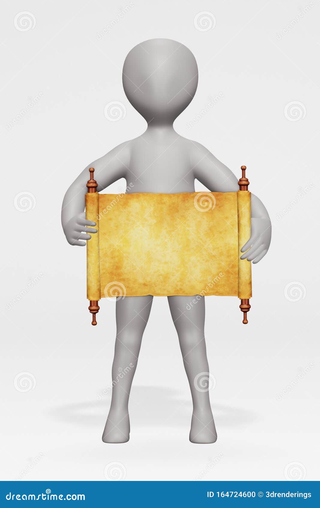 Cartoon Character with Scrolls Stock Illustration - Illustration of ...