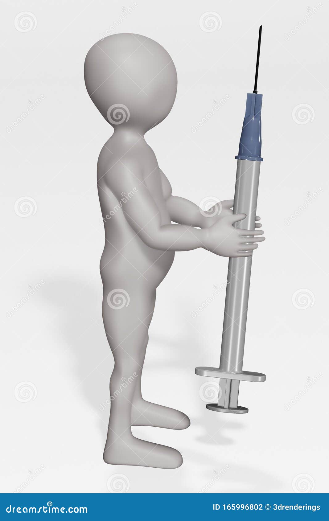 Render of Cartoon Character with Syringe Stock Illustration ...