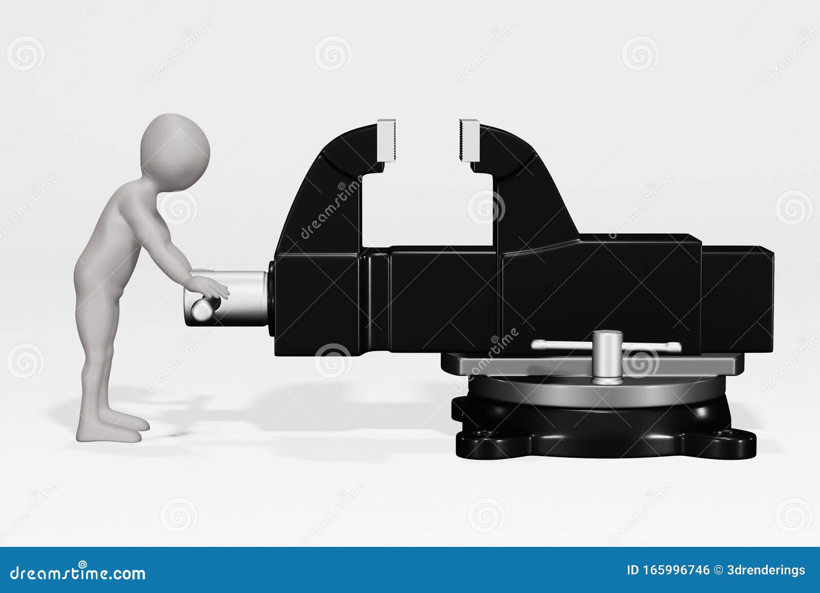 Render of Cartoon Character with Vice Stock Illustration - Illustration ...
