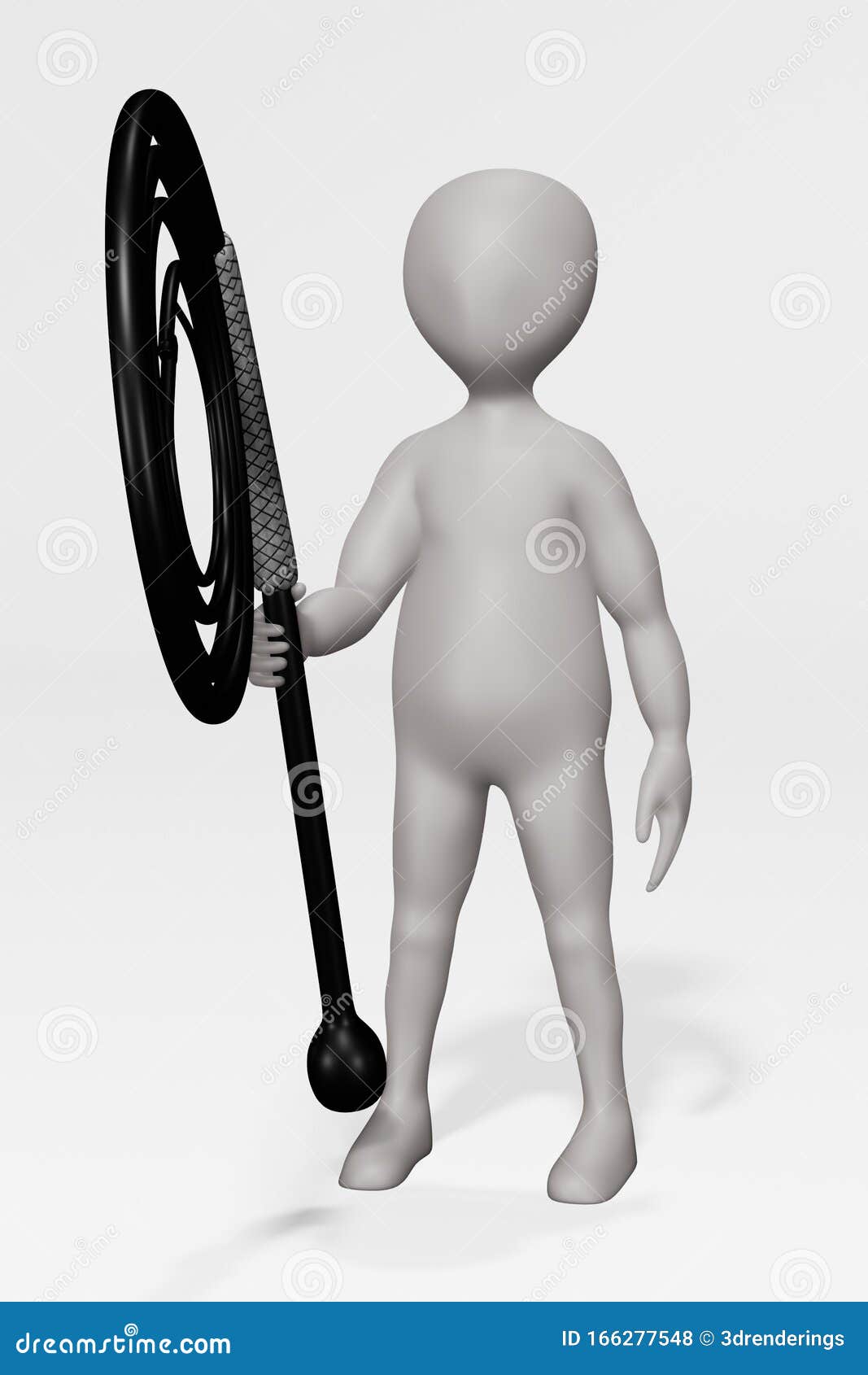 Render of Cartoon Character with Whip Stock Illustration - Illustration ...