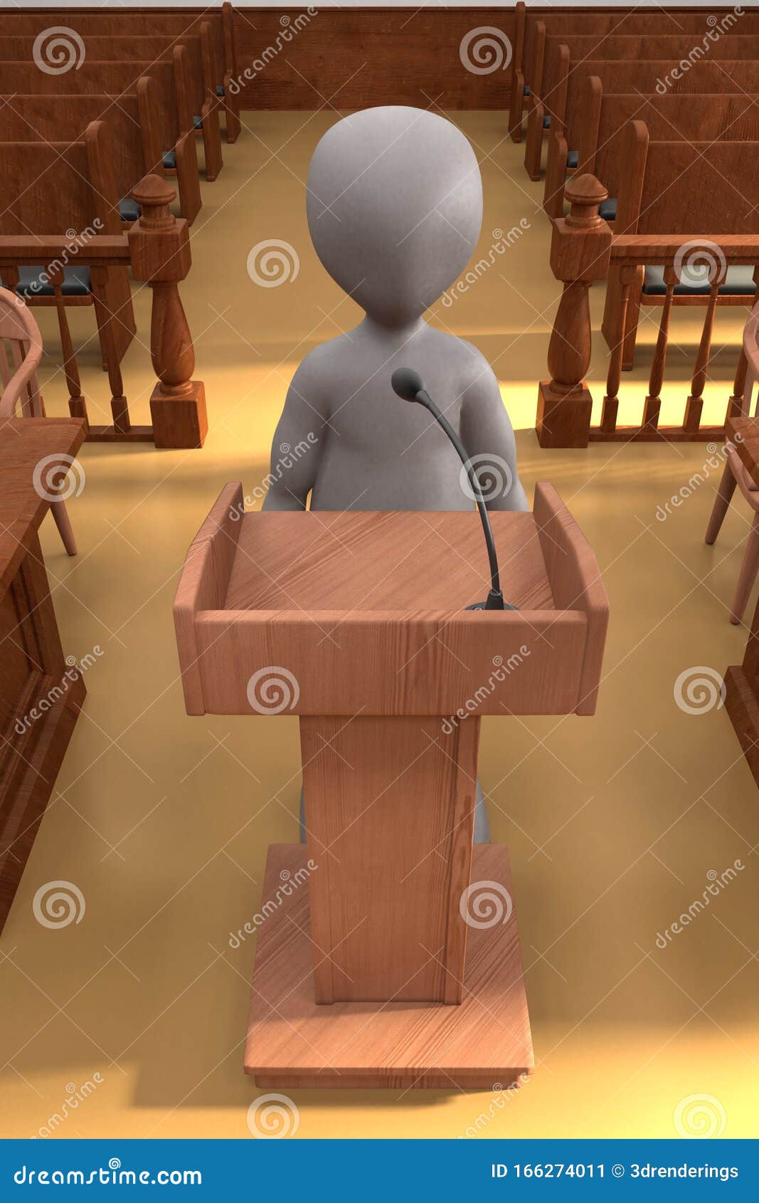Render of Cartoon Characters in Courtroom Stock Illustration ...