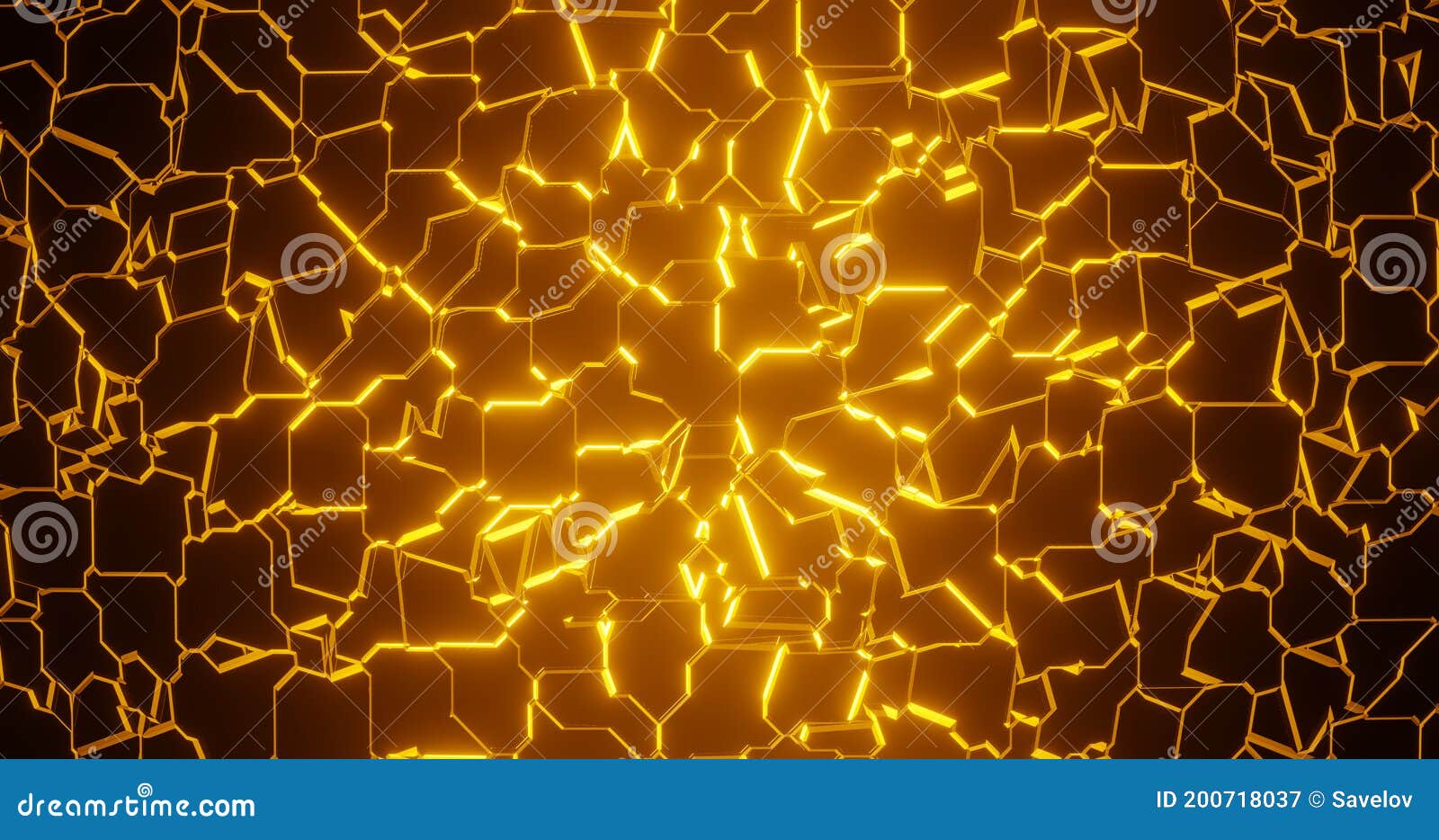 Render with Changing Bright Yellow Cyber Background Stock Illustration ...