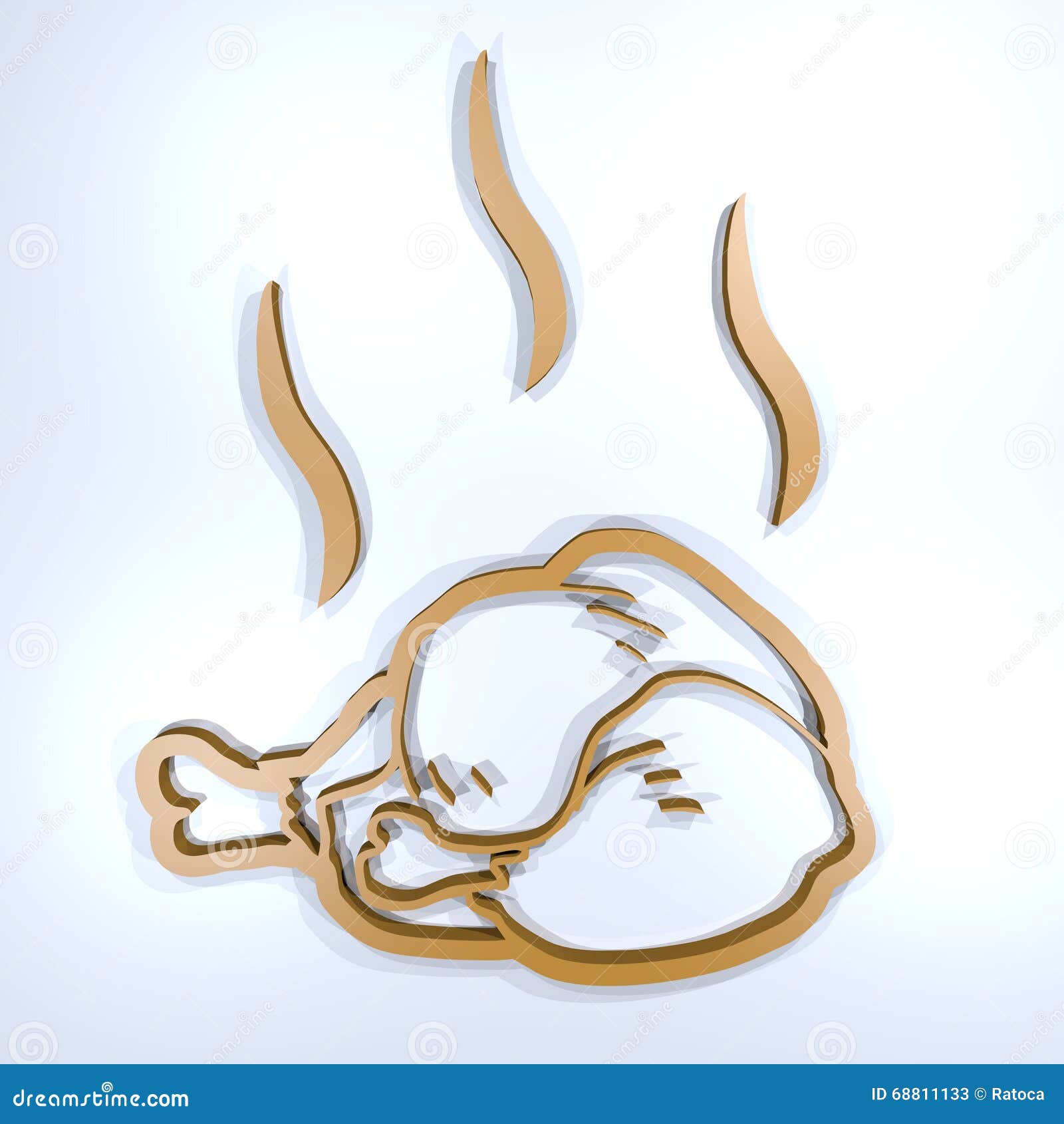Render chicken symbol stock illustration. Illustration of cooked - 68811133