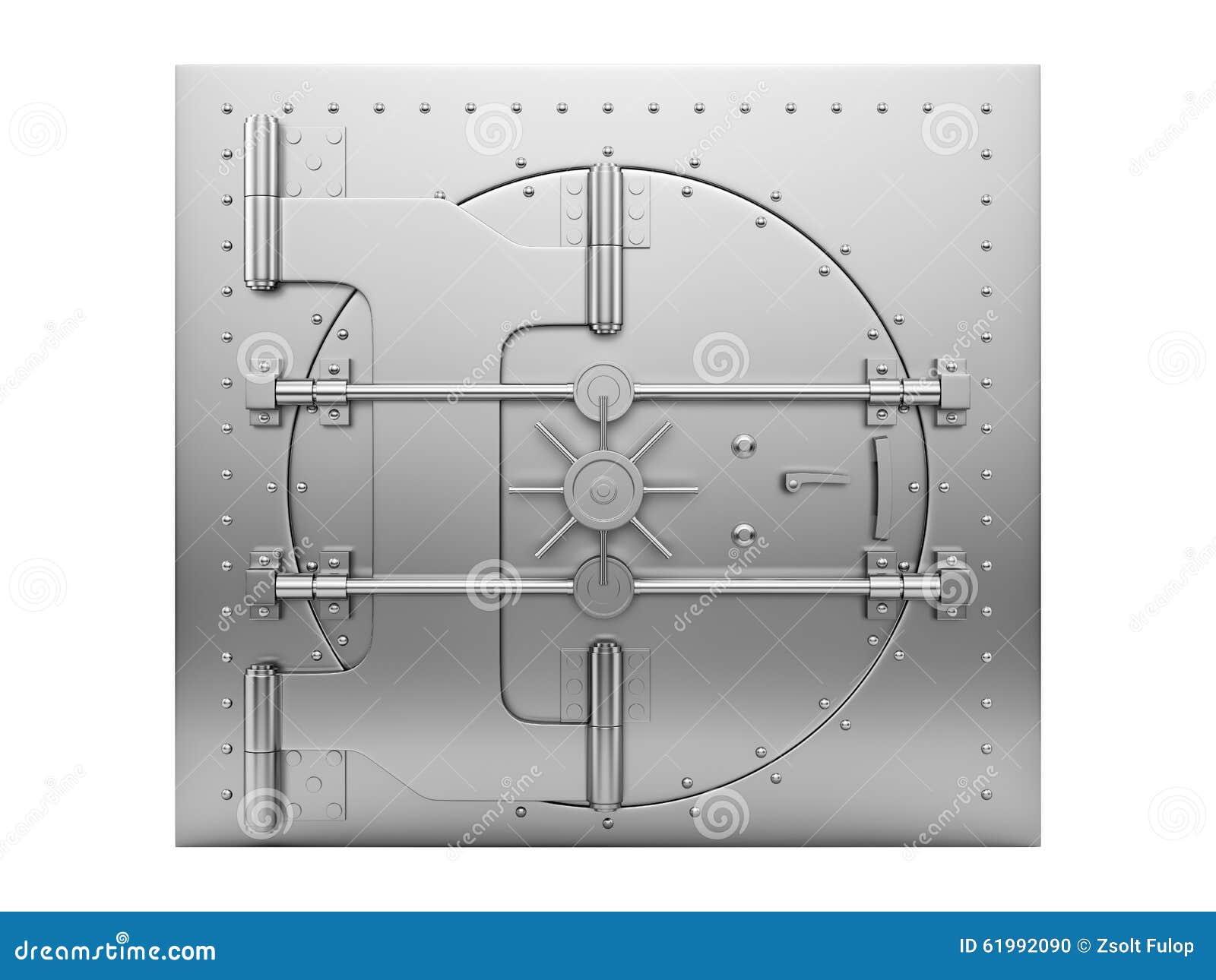 Render of a Closed Vault Door Stock Illustration - Illustration of ...