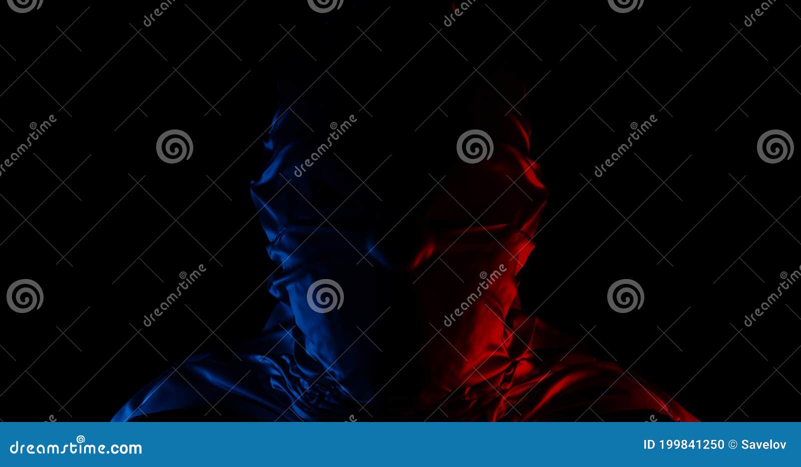Render with Cloth Wrapped Face in Blue and Red Stock Illustration ...