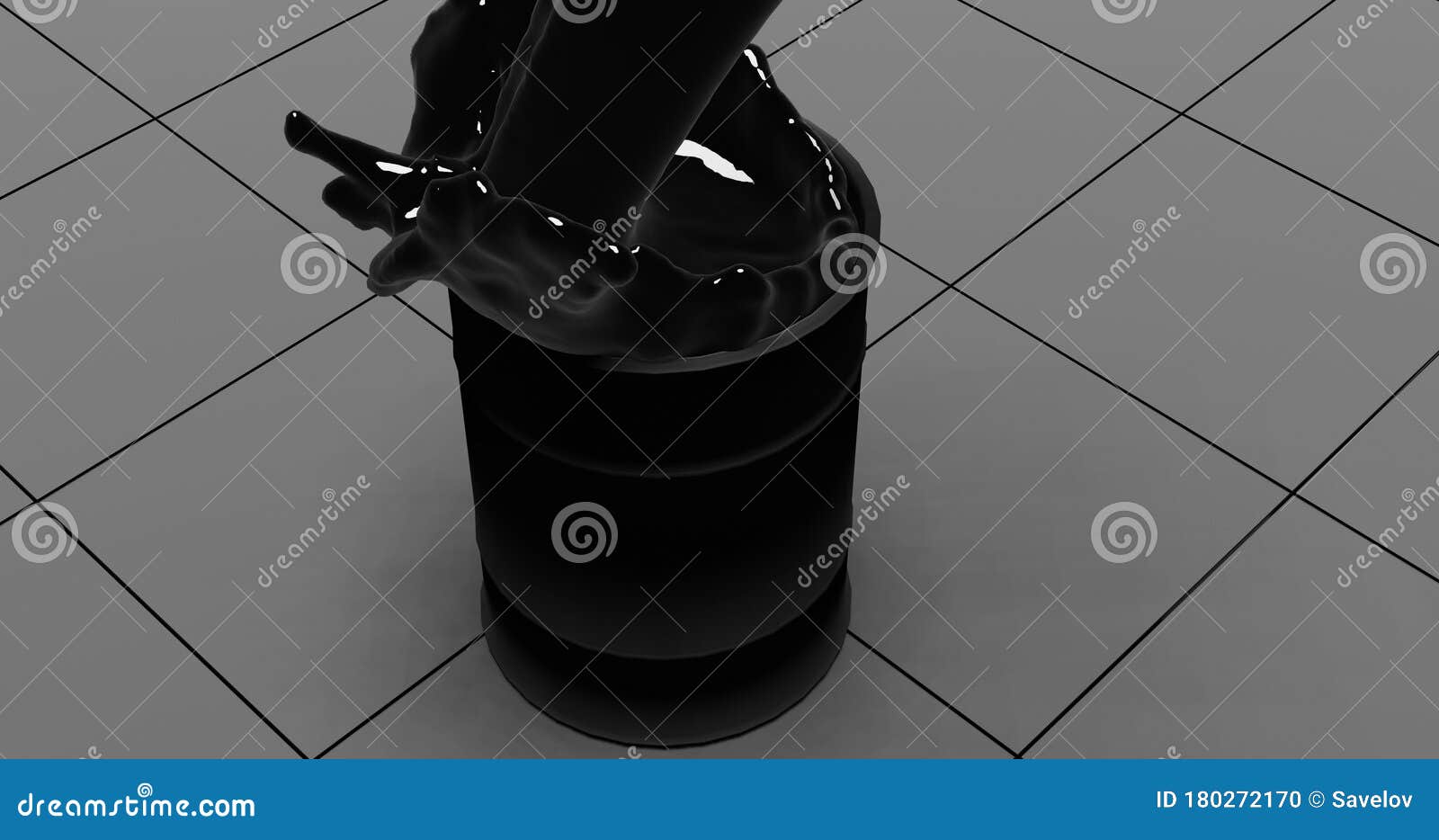 Render Concept with Overflow Amount of Oil Stock Illustration ...