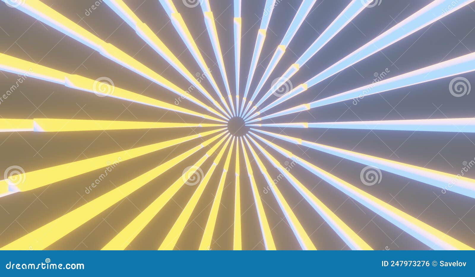 Render with Converging Lines in Blue and Yellow Light Stock ...