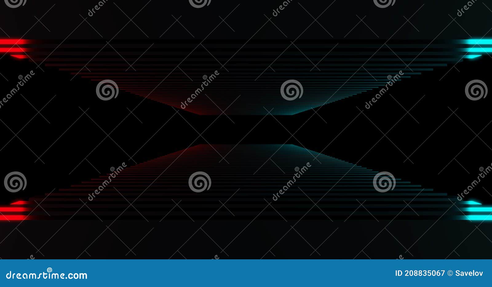 Render with a Converging Rectangle Background in Red and Blue Light ...