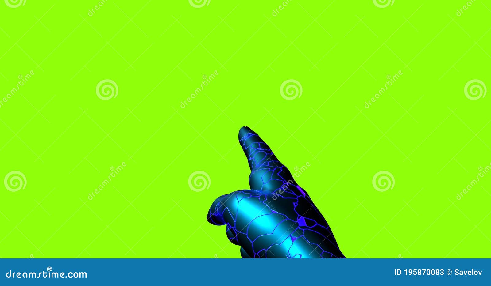 Render Cyber Hand Pointing Finger Forward On Chroma Key Background ...