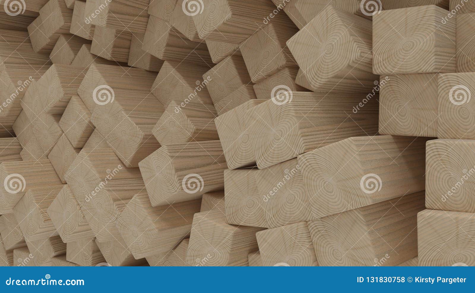 Render of 3D Construction Timber Beams and Planks Stock Illustration ...