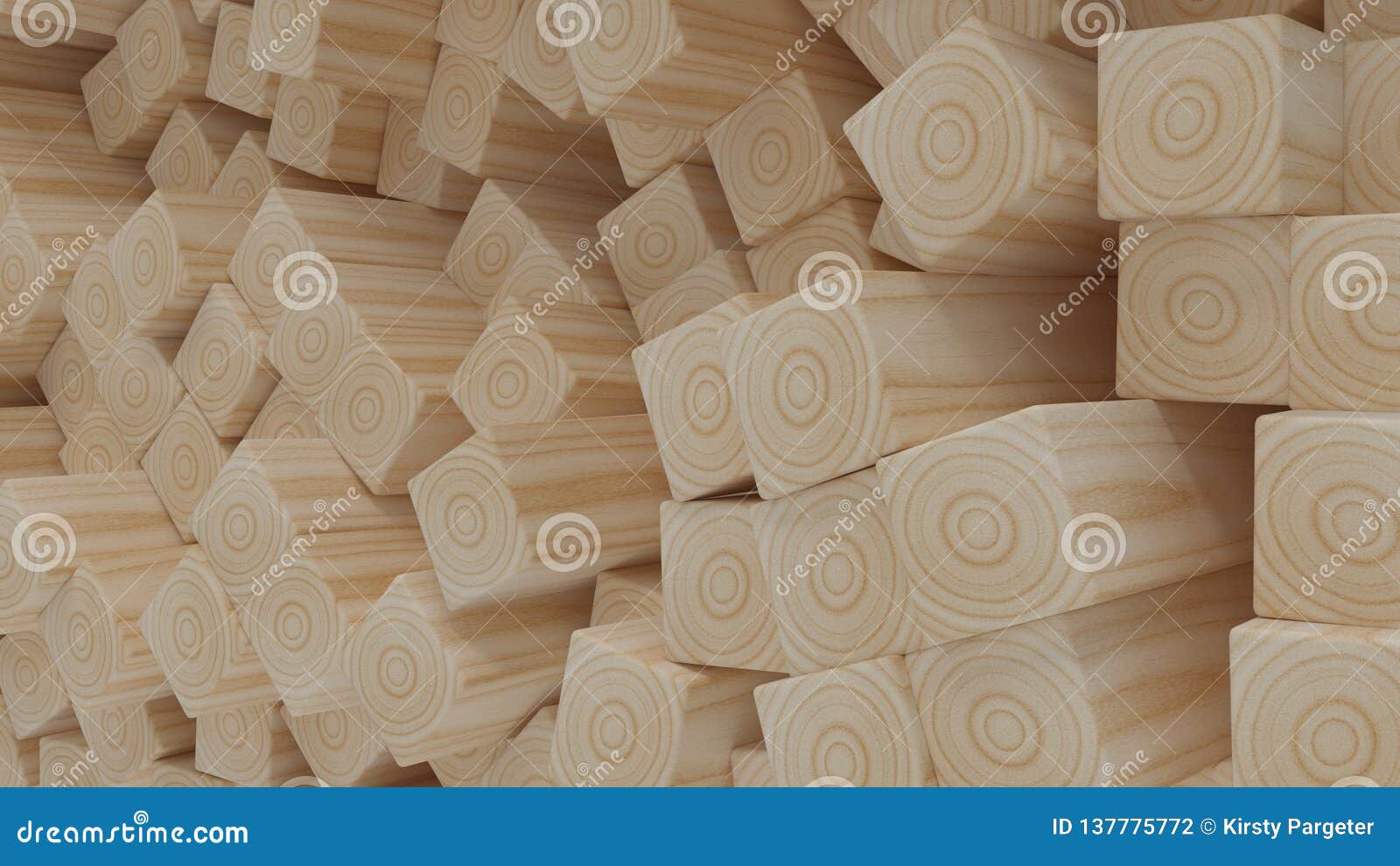 Render of 3D Construction Timber Beams and Planks Stock Photo - Image ...