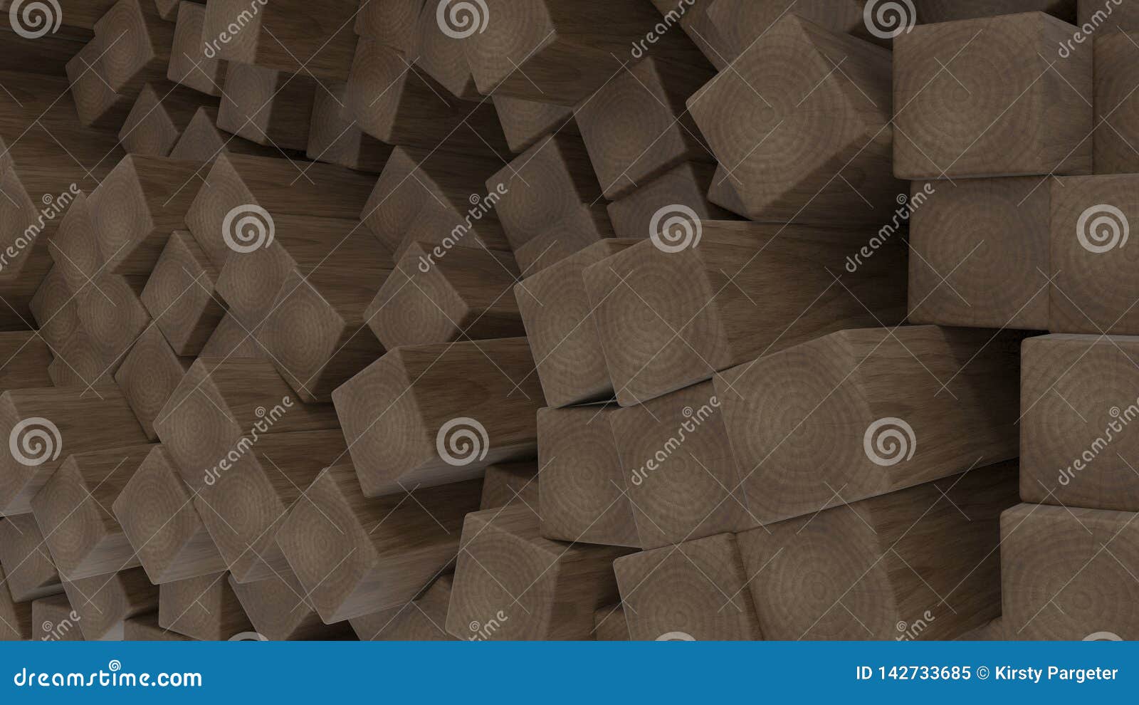 Render of 3D Construction Timber Beams and Planks Stock Illustration ...