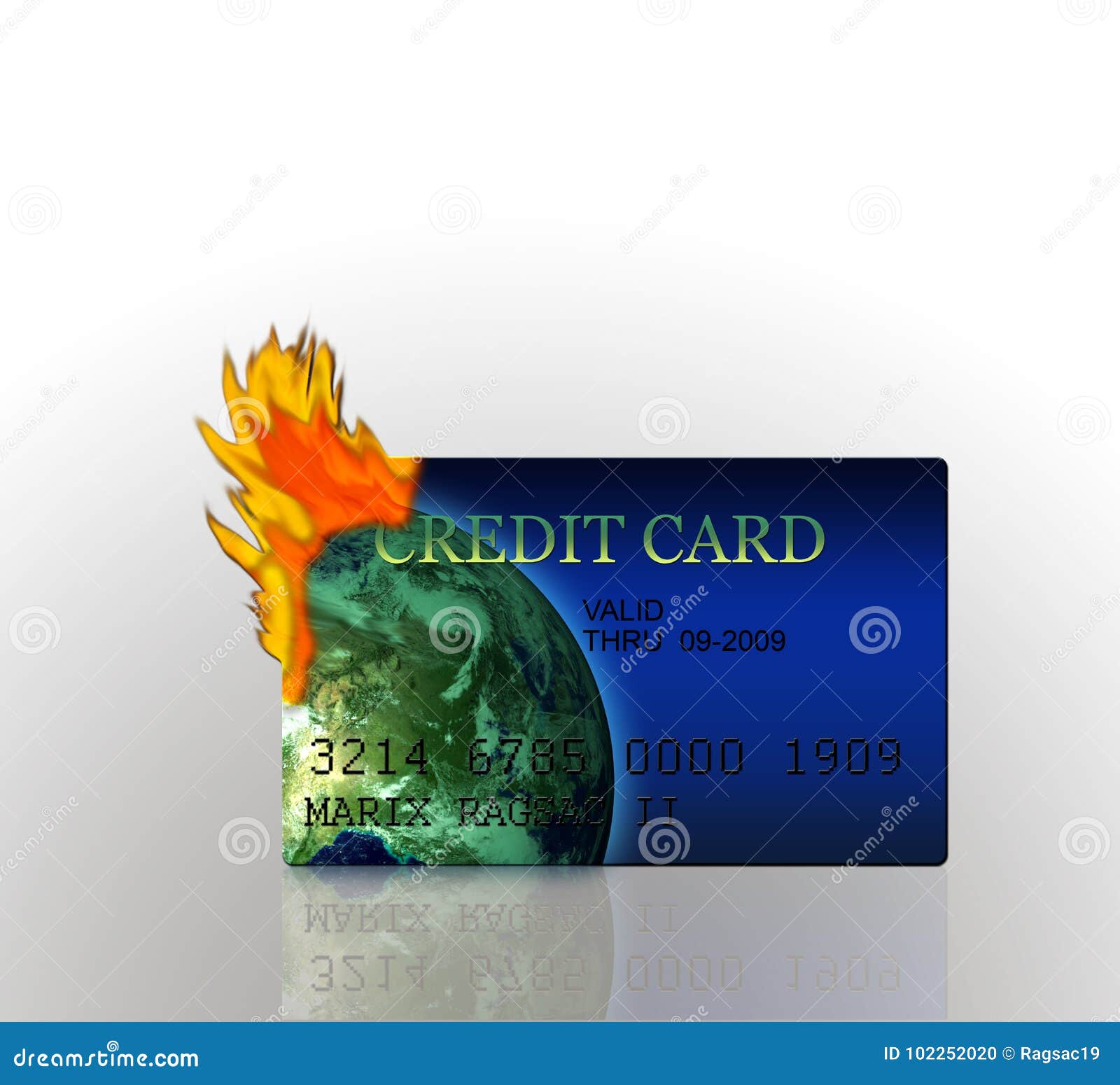 Credit Card Burning stock illustration. Illustration of burned - 102252020