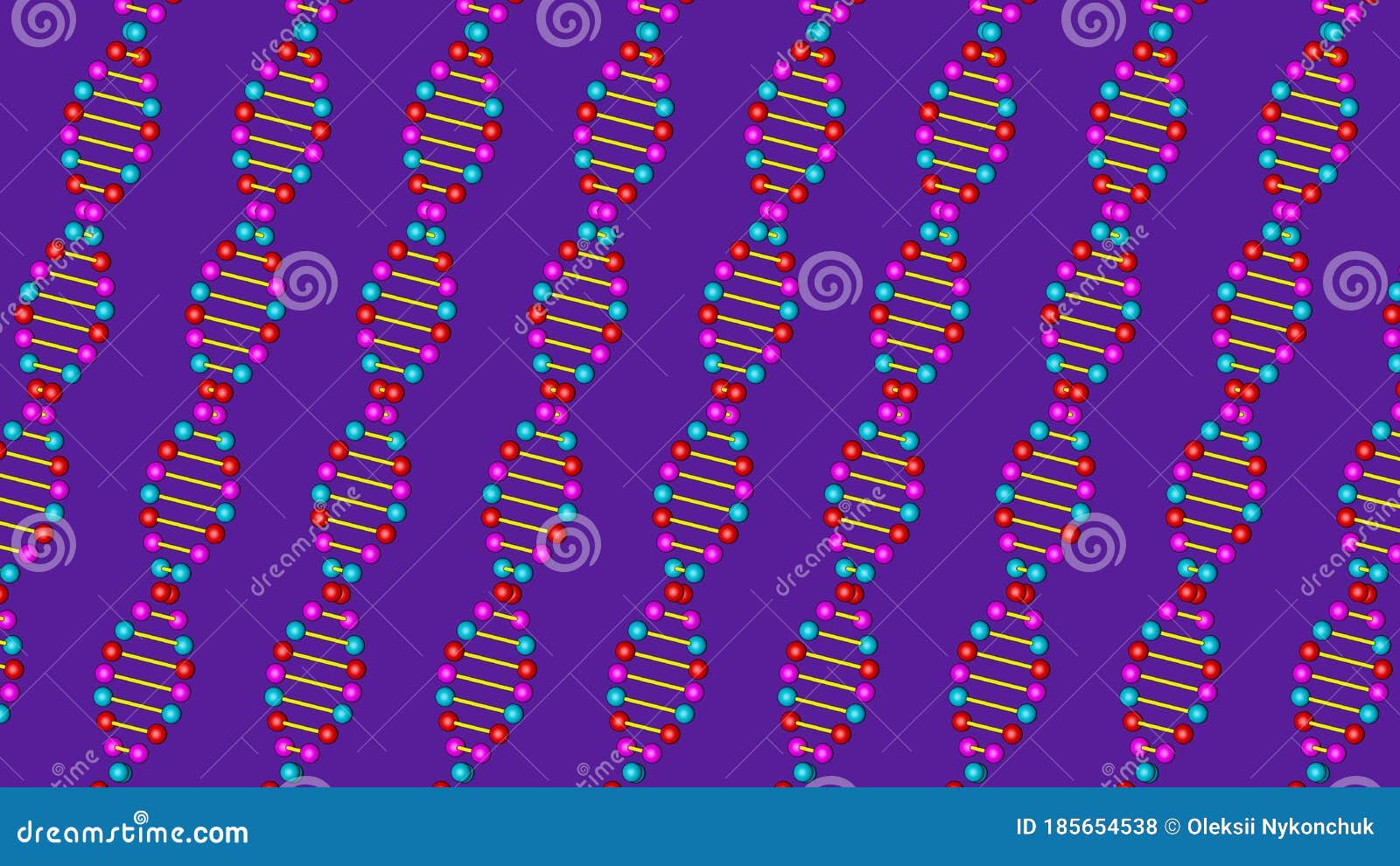 Render 3d DNA Model on a Purple Background Stock Illustration ...