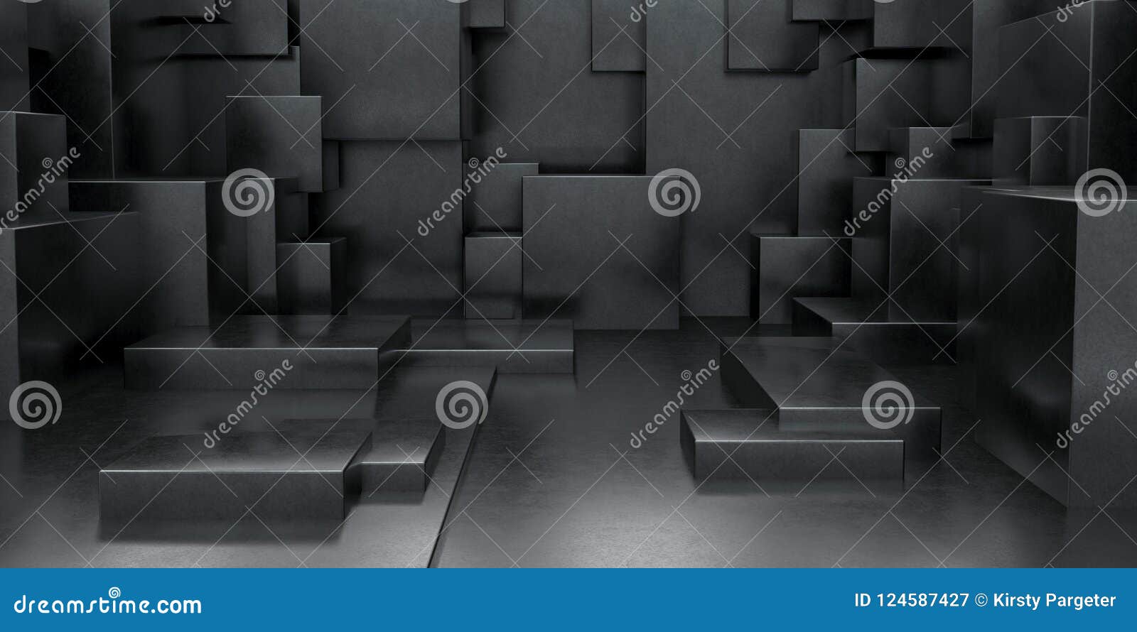 3D Geometric Abstract Cuboid Wallpaper Background Stock Illustration ...