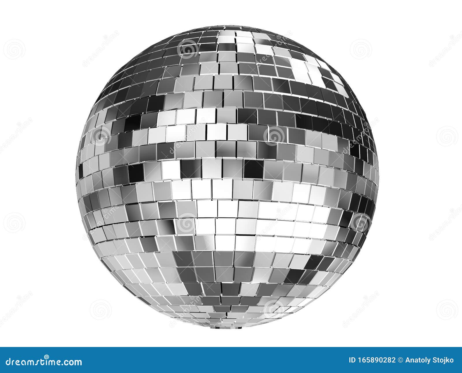 Render 3d Illustration Of Disco Ball Isolated On White Background Stock