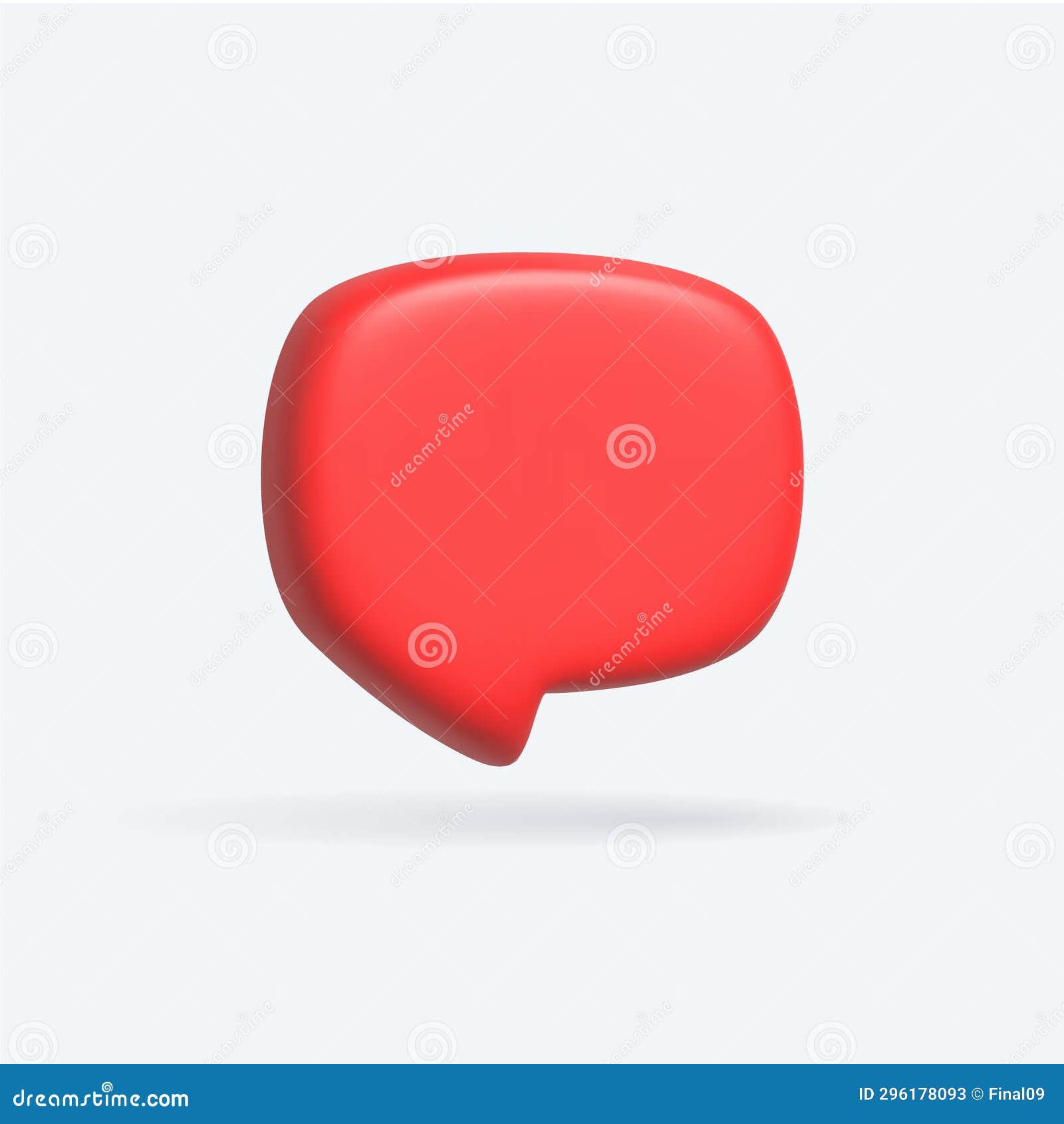 Render 3D Illustration of Red Speech Bubble. Mate Speech Bubble High ...