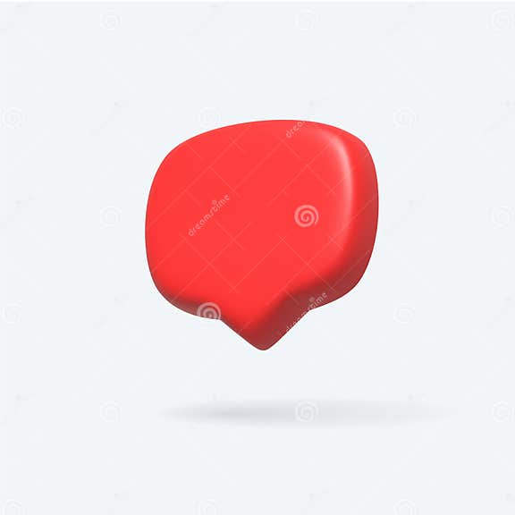 Render 3D Illustration of Red Speech Bubble. Mate Speech Bubble High Quality Vector Stock ...