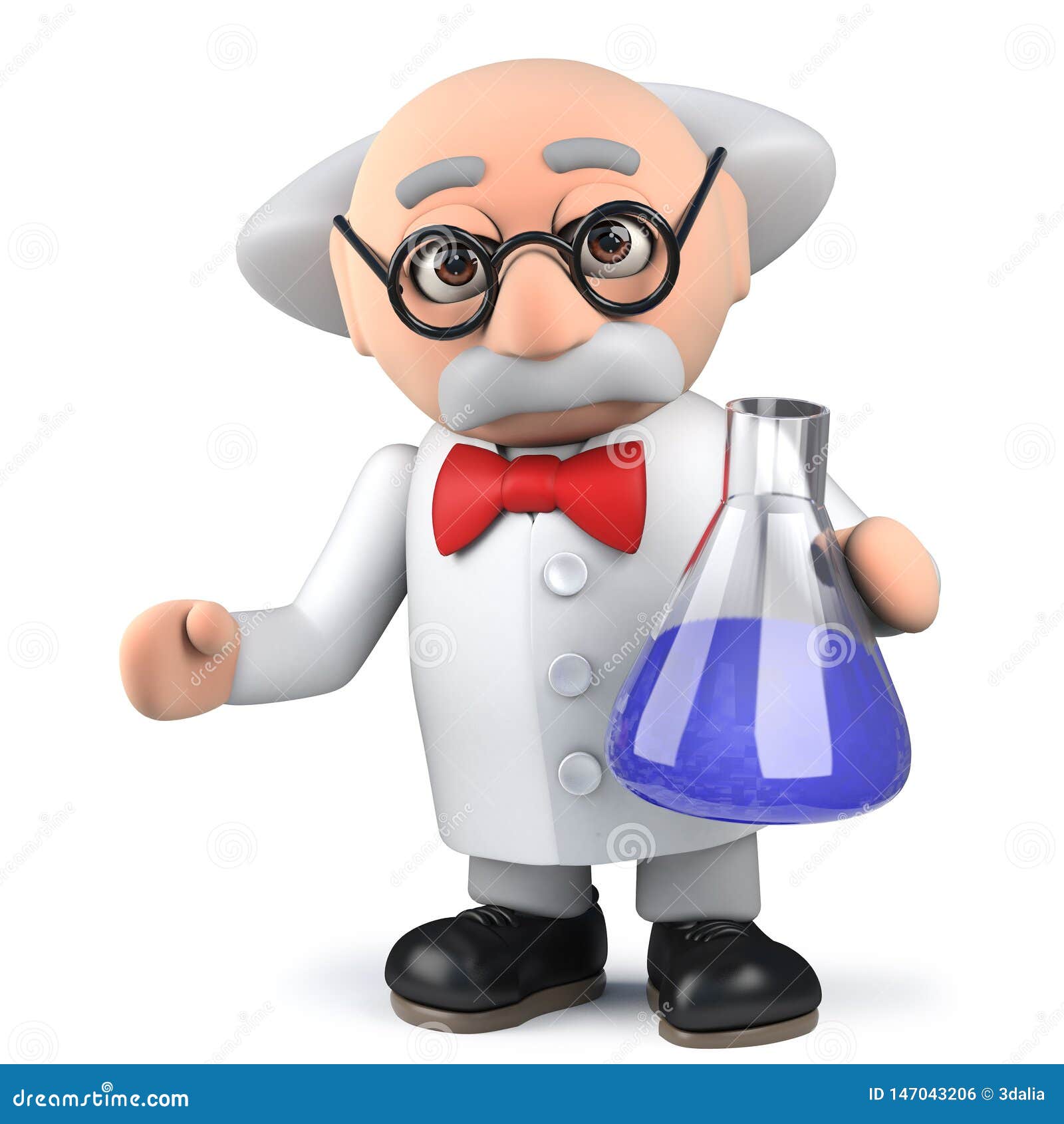3d Scientist Performing Chemistry Experiment in Lab Flask Stock ...