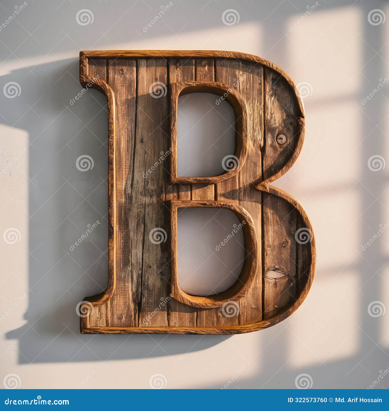 Render a 3D View of the Letter B with a Wood Texture Ai Generate. Stock ...