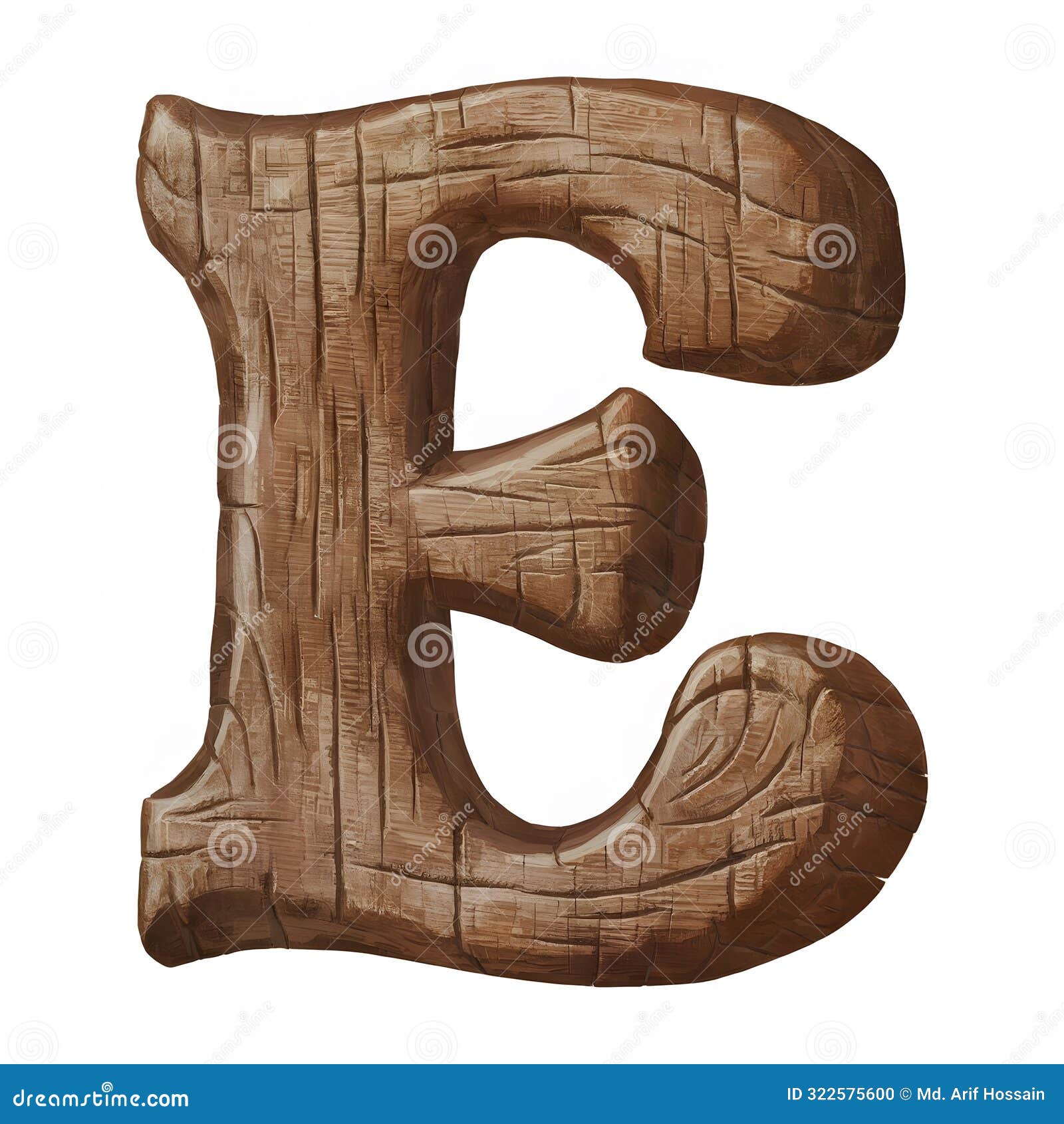 Render a 3D View of the Letter E with a Wood Texture Ai Generate. Stock ...