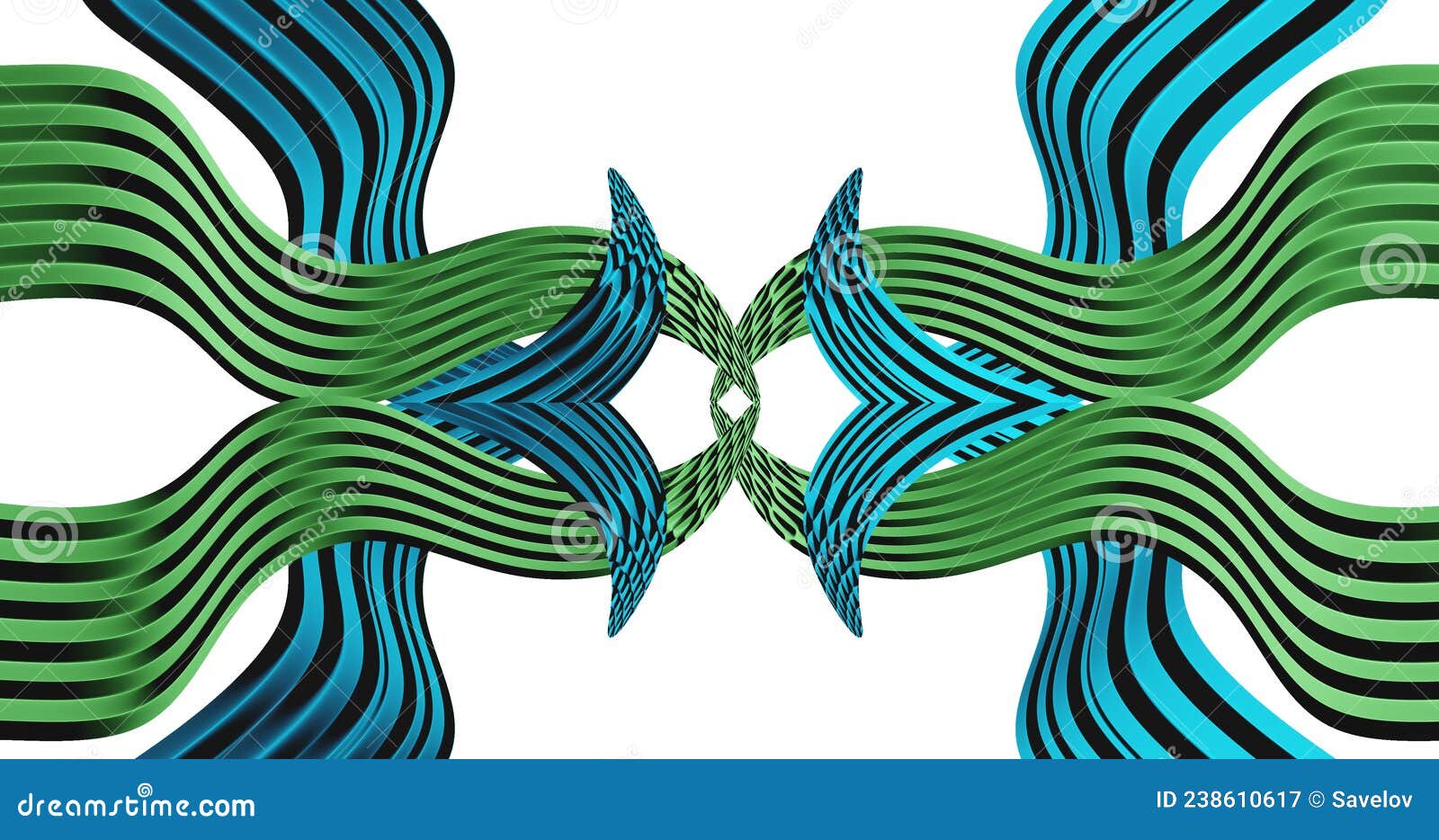 Render with Decorative Background of Curved Blue and Green Lines Stock ...