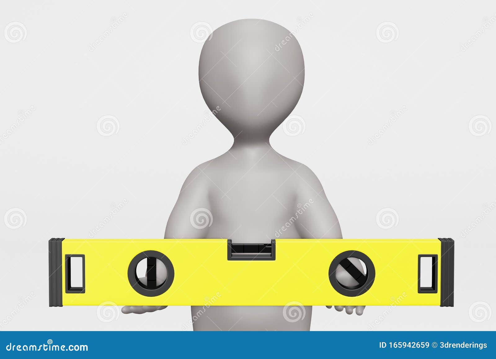 Render Des Cartoon-Zeichens Mit Level Stock Abbildung - Illustration ...