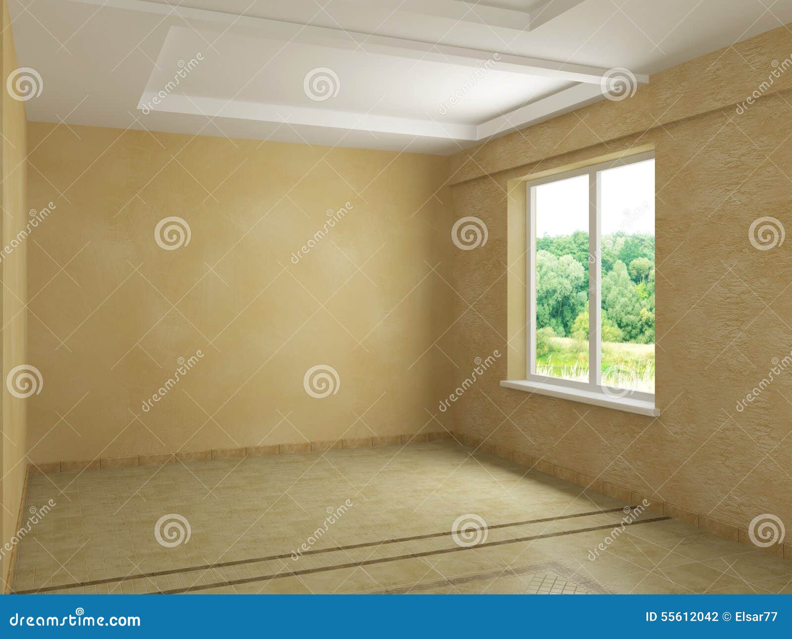 Render empty interior stock illustration. Illustration of minimalism ...